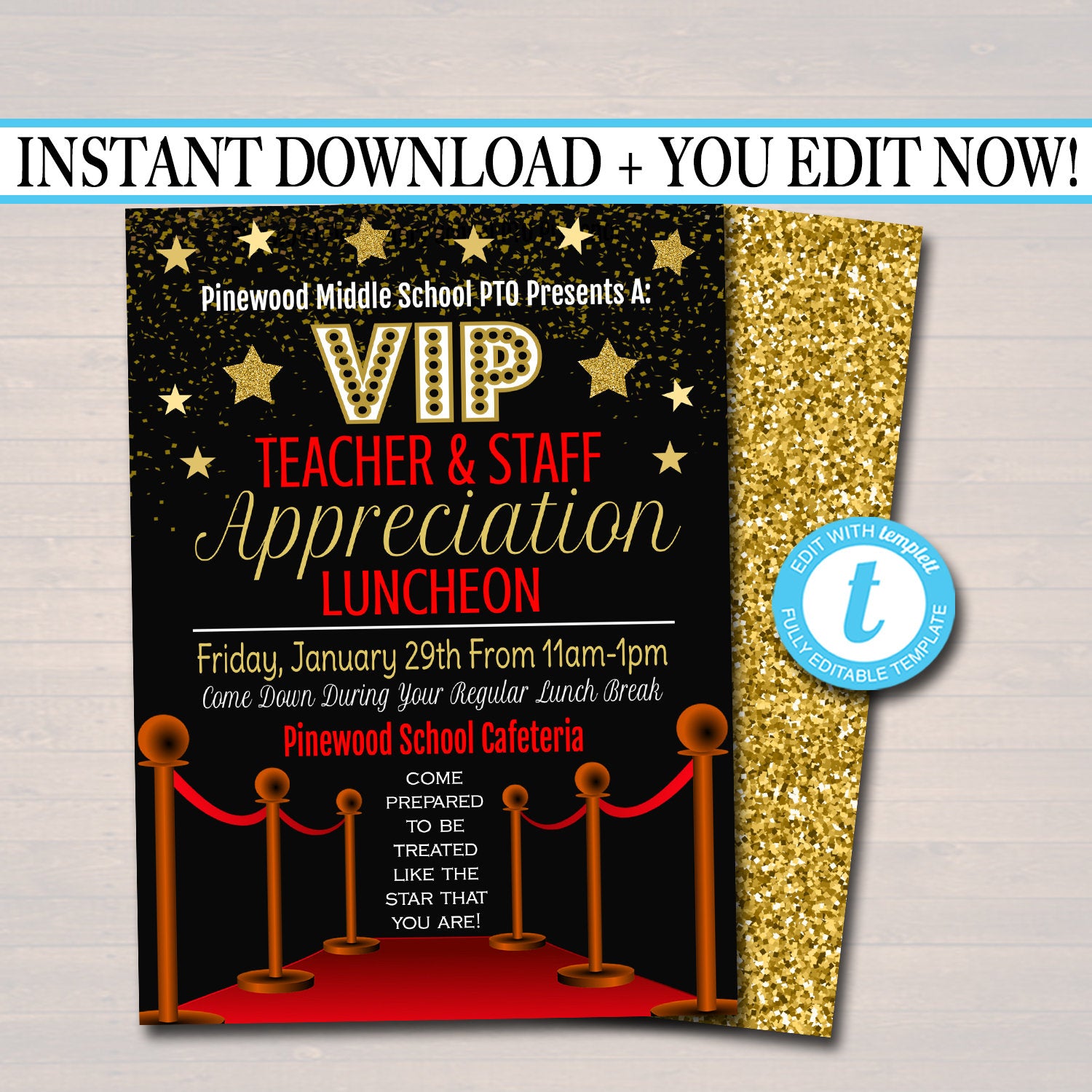 Teacher & Staff Appreciation Week Luncheon Invitation - Templett Shop