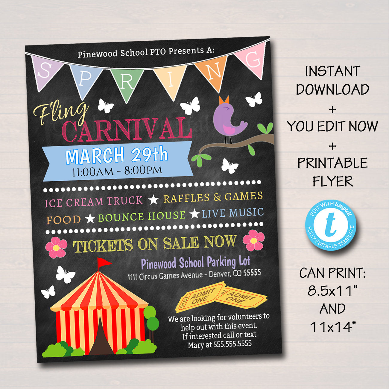 Spring Carnival Flyer - Templett Shop