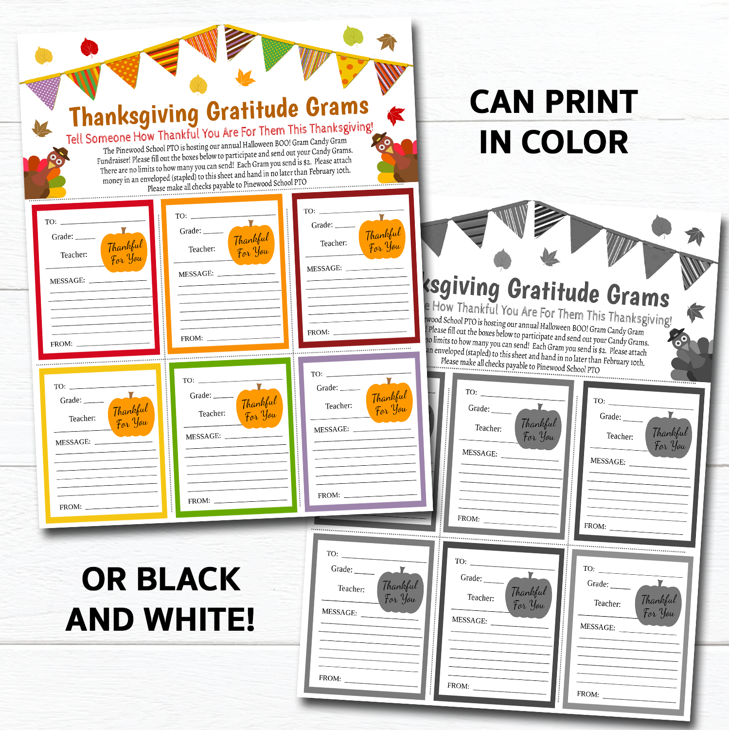 Thanksgiving Candy Gram Flyer - Templett Shop