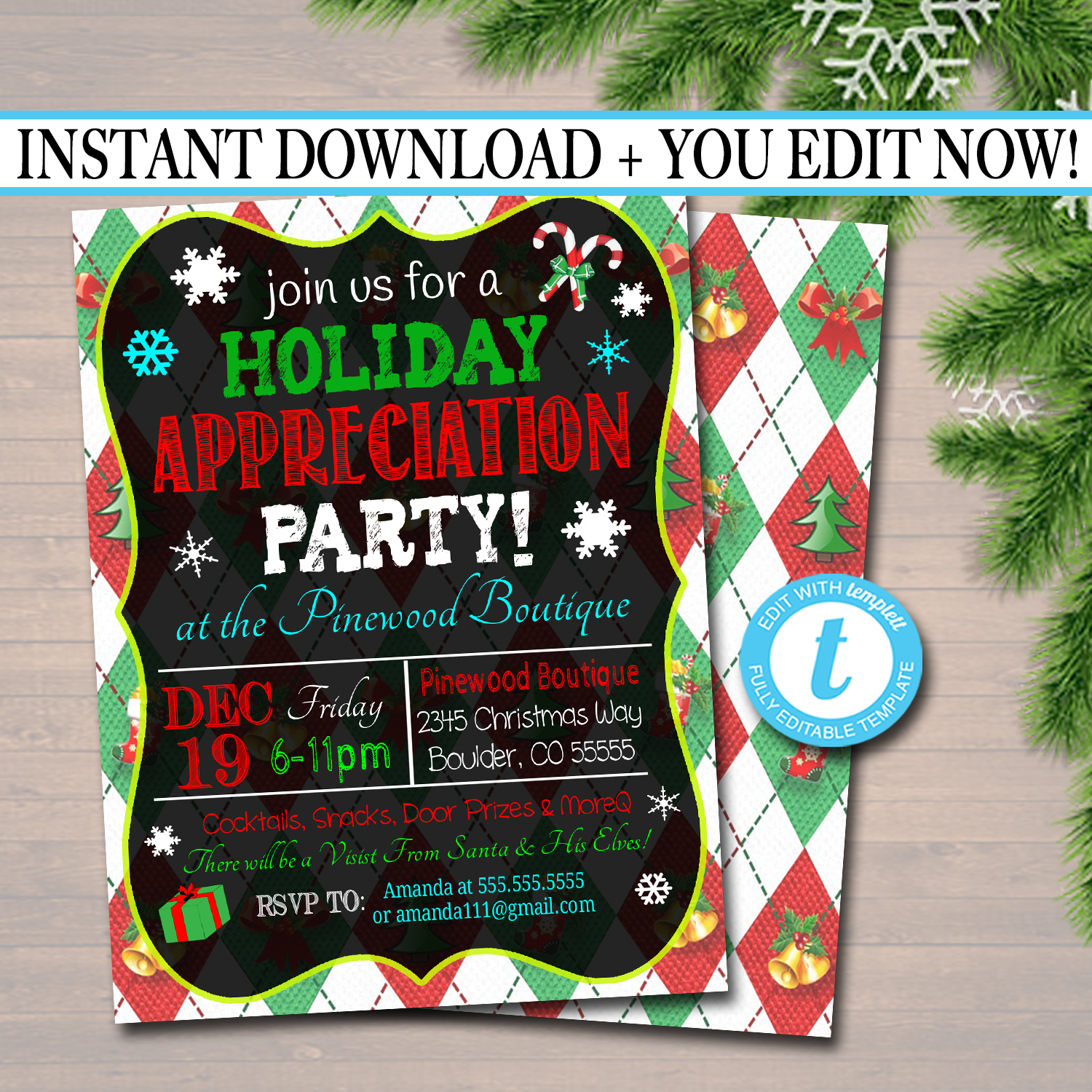 Holiday Client Appreciation Open House Invitation - Templett Shop