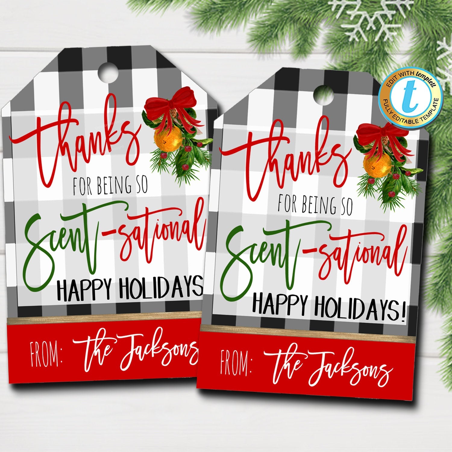 Christmas Gift Tags, Thanks for Being so Scent-sational, Lotion Soap ...