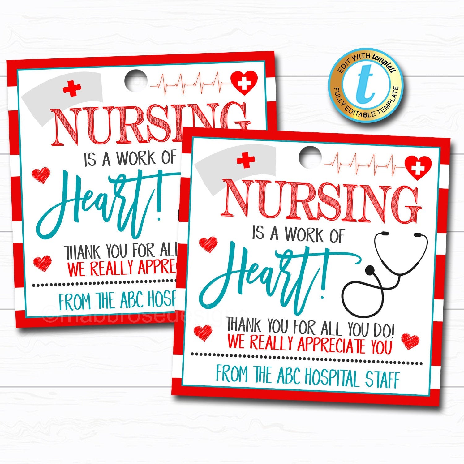 Nurse Appreciation Gift Tag - Medical Hospital Staff Doctor Gift ...