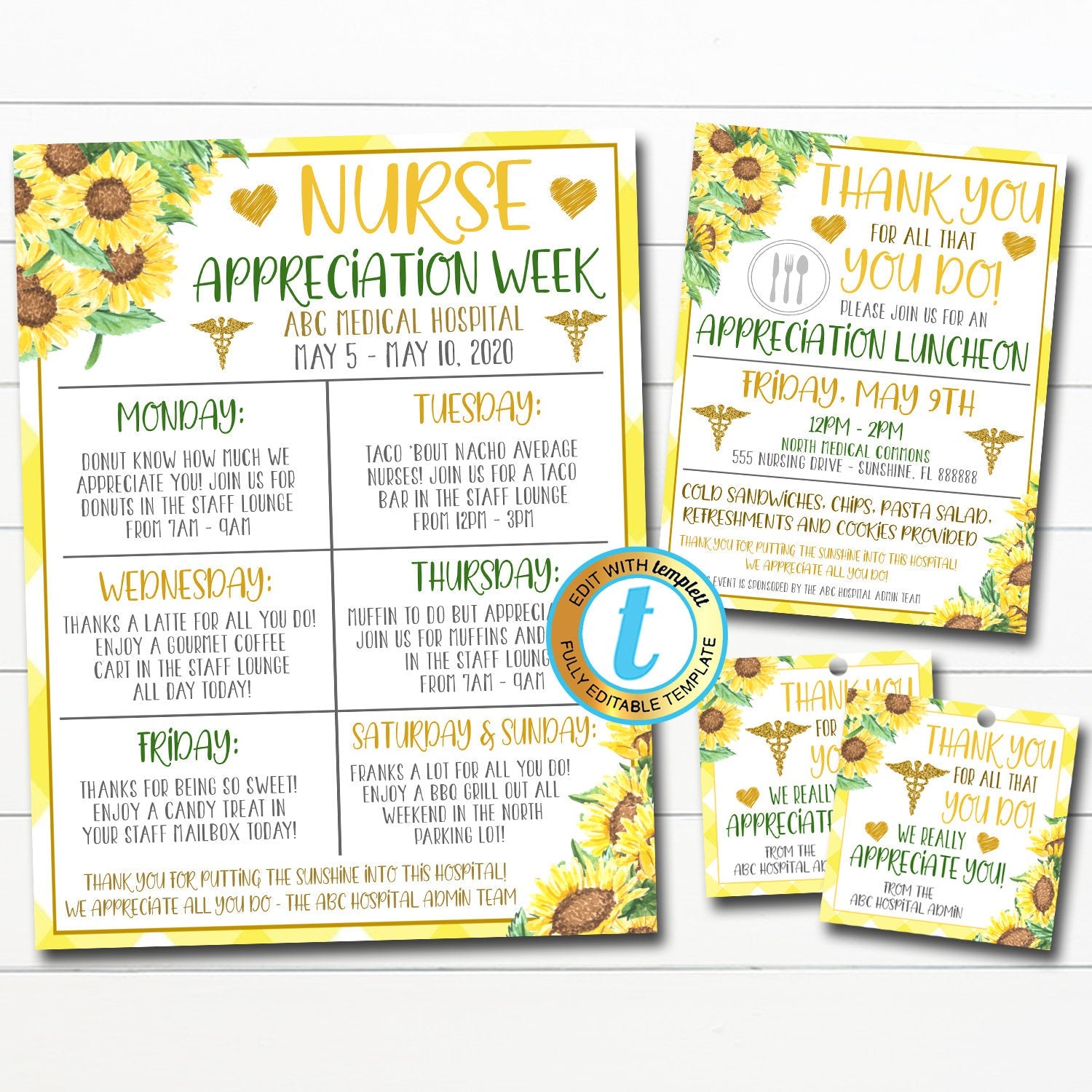 Nurse Appreciation Itinerary Set - Templett Shop