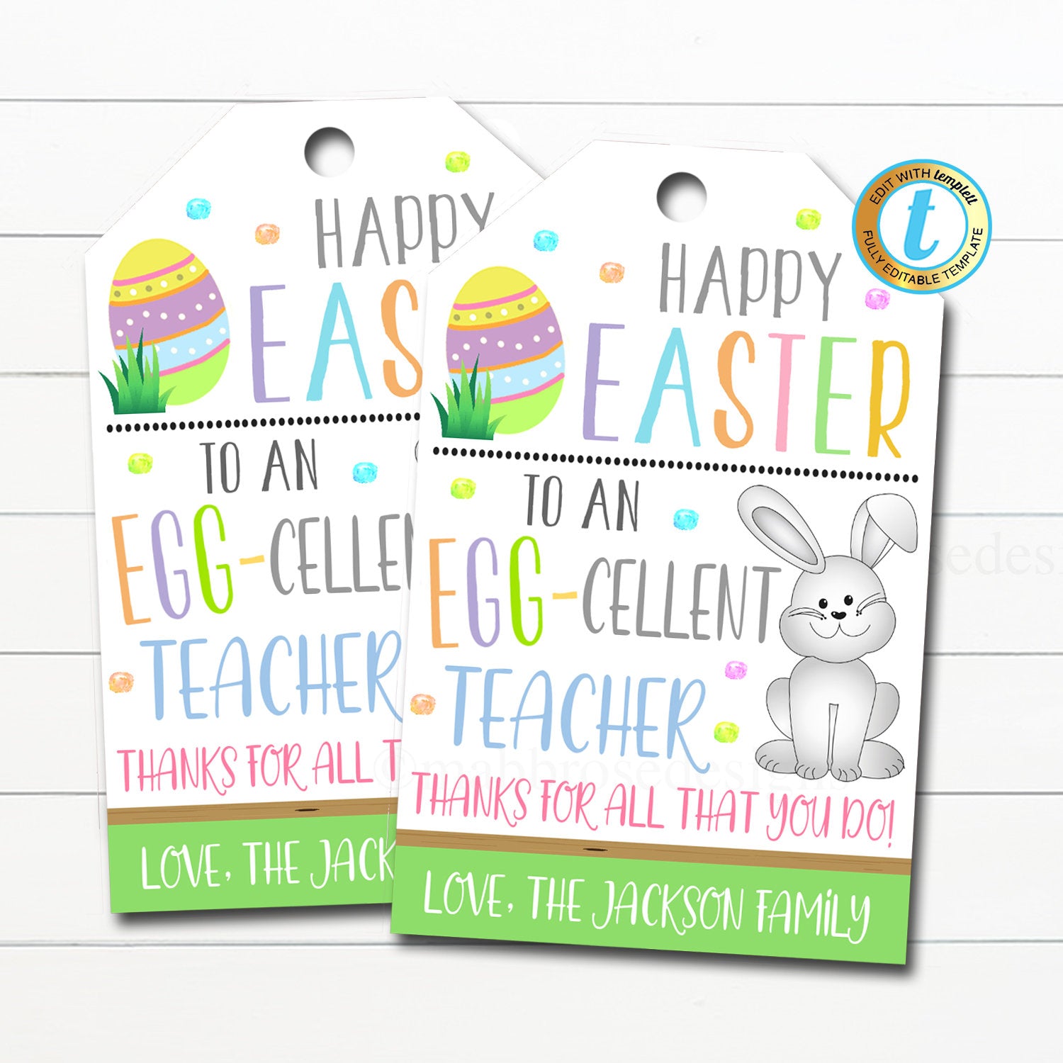 Easter Teacher Gift Tags - Templett Shop