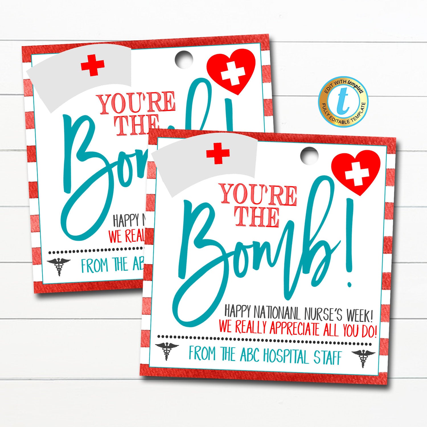 Nurse Appreciation Gift Tag - Templett Shop