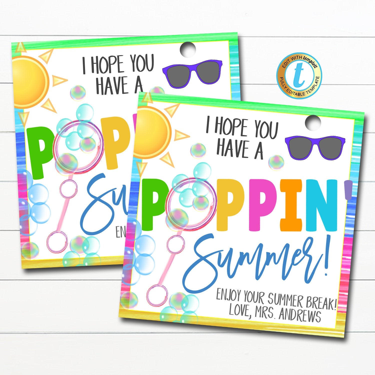 Summer Break Gift Tag - Templett Shop