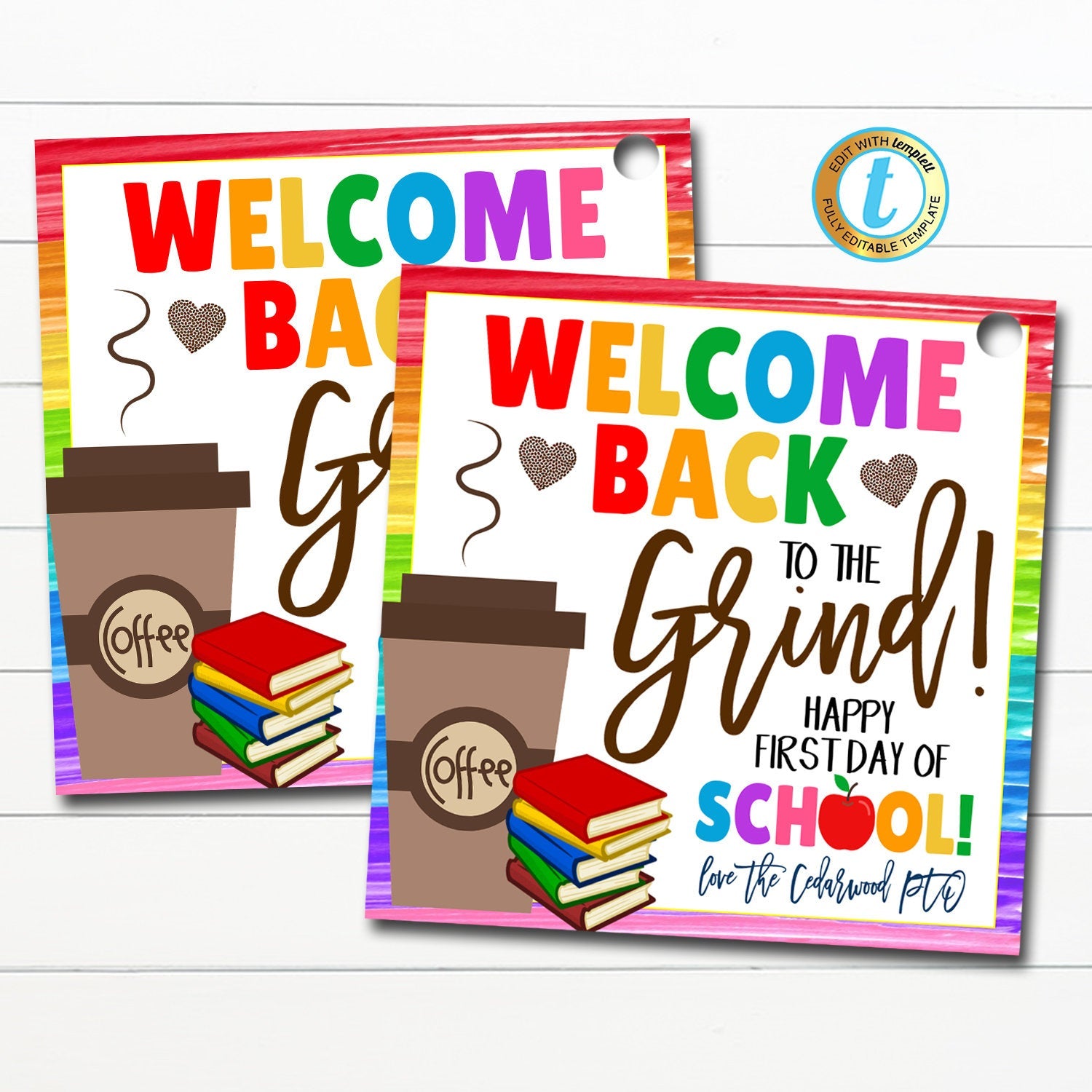 Welcome Back to the Grind Coffee Gift Tag - Templett Shop