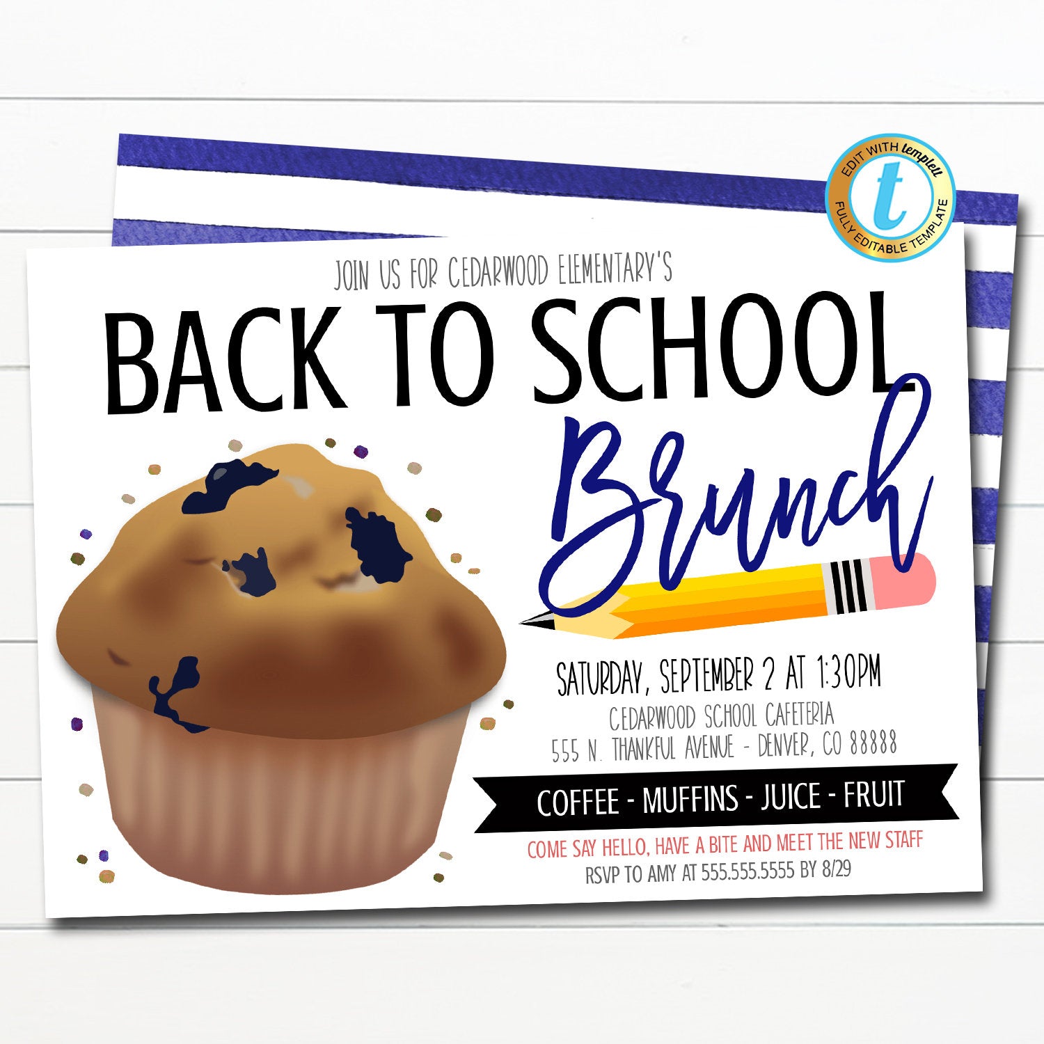 Back to School Brunch Invitation - Templett Shop