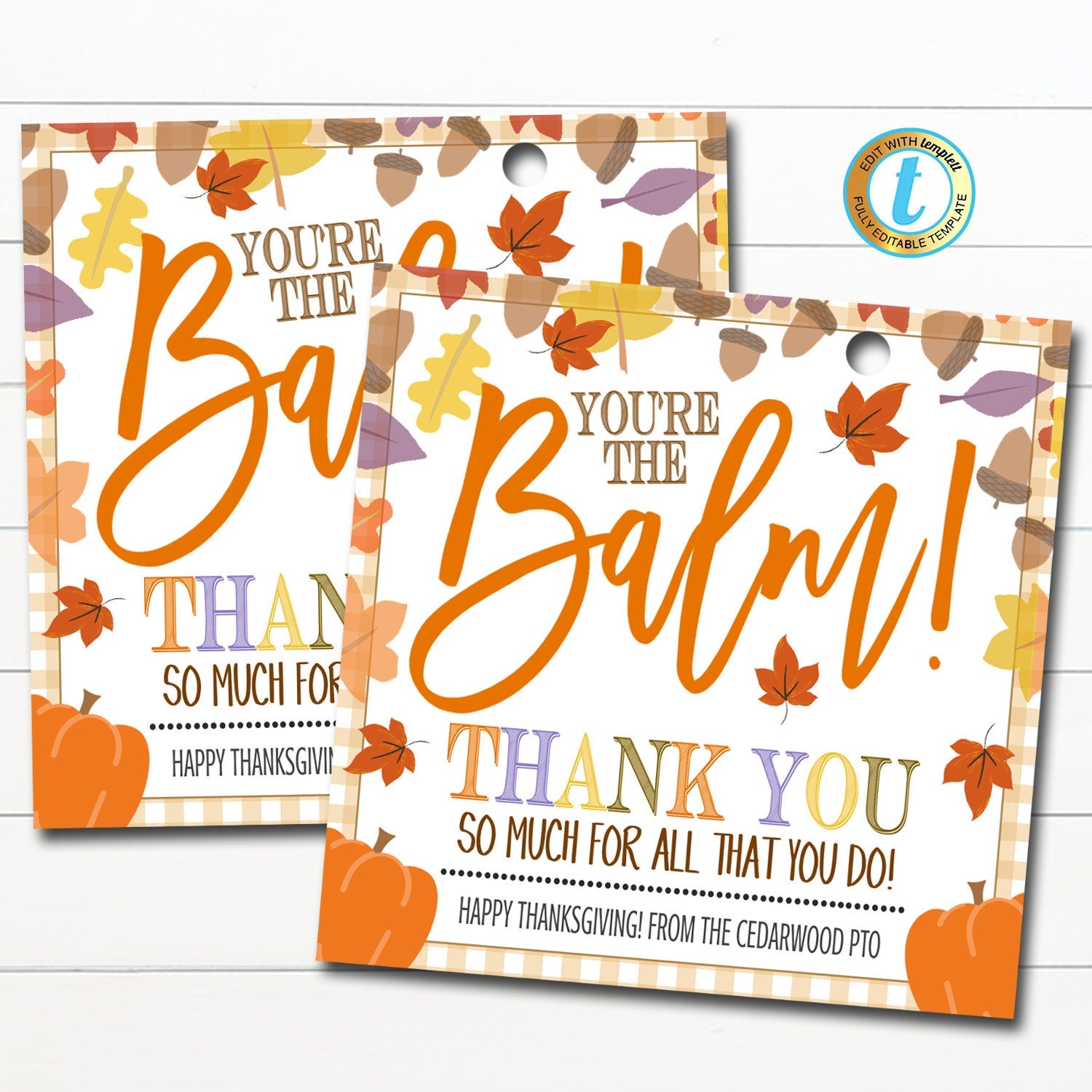 Fall Appreciation Gift Tag - Templett Shop
