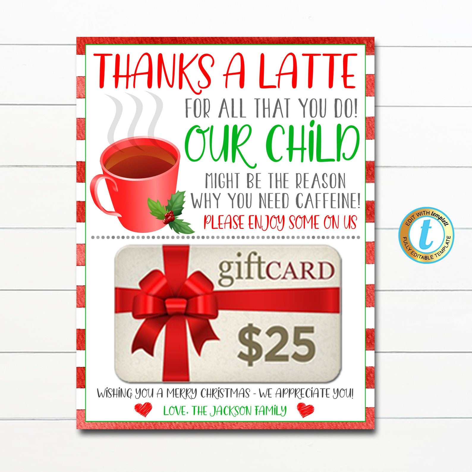 Christmas Coffee Gift Card Holder Our Child Might Be the Reason Why You ...