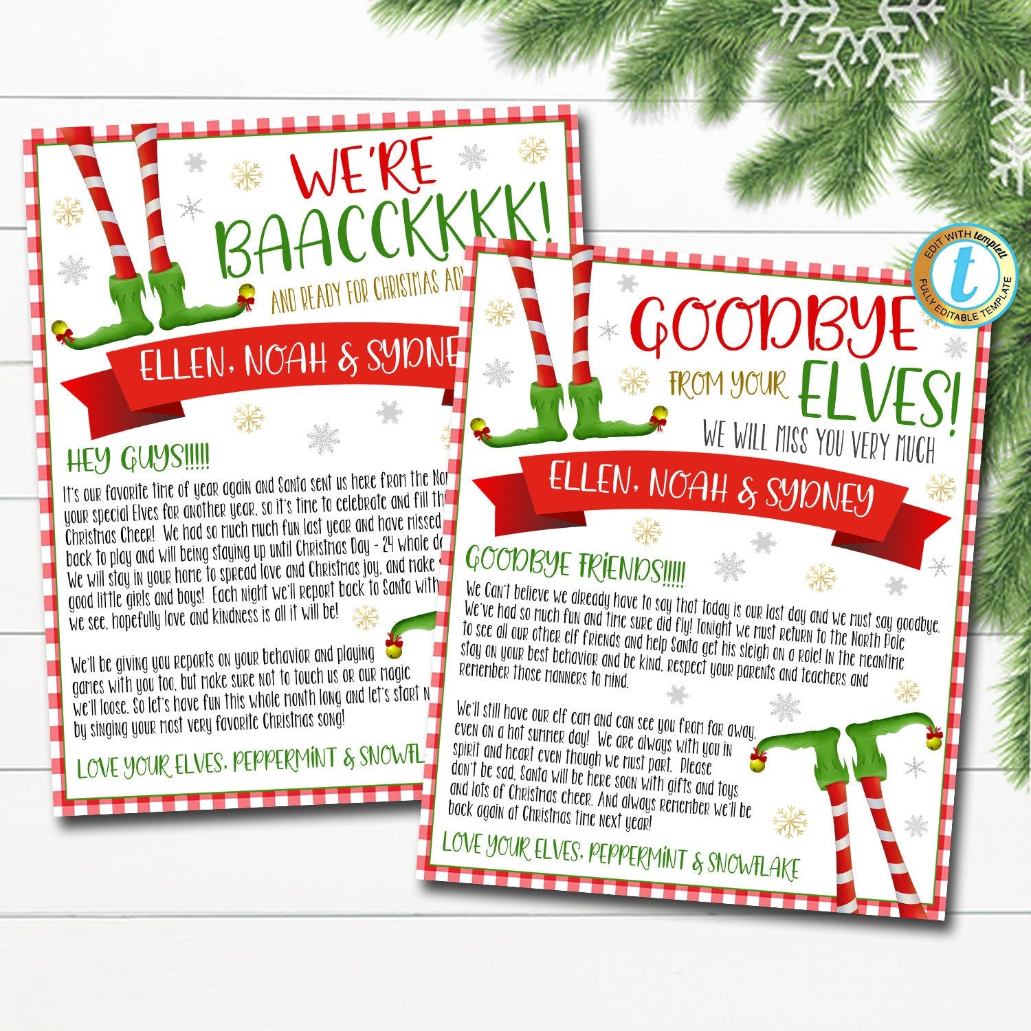 Hello and Goodbye Letter from your Elves - Templett Shop