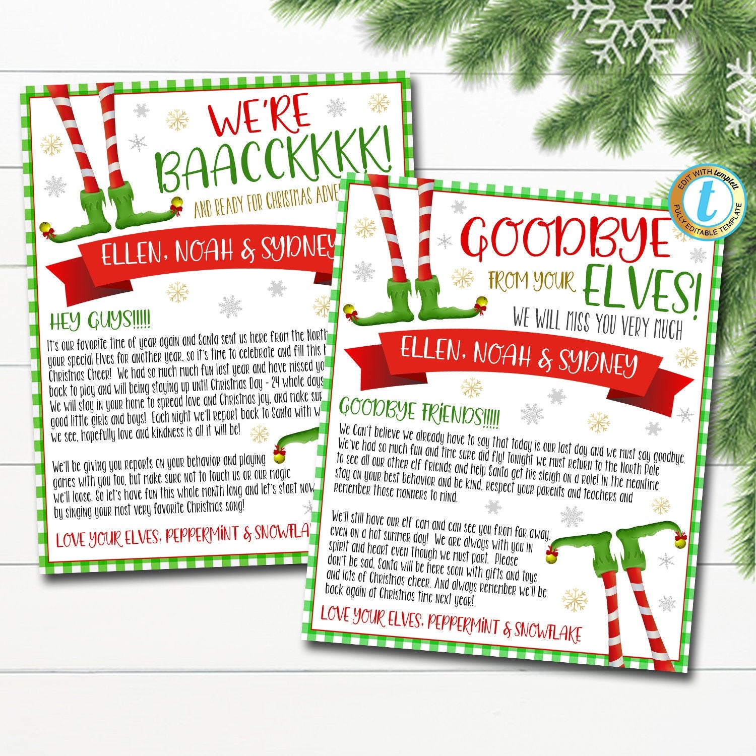 Hello and Goodbye Letter from your Elves - Templett Shop