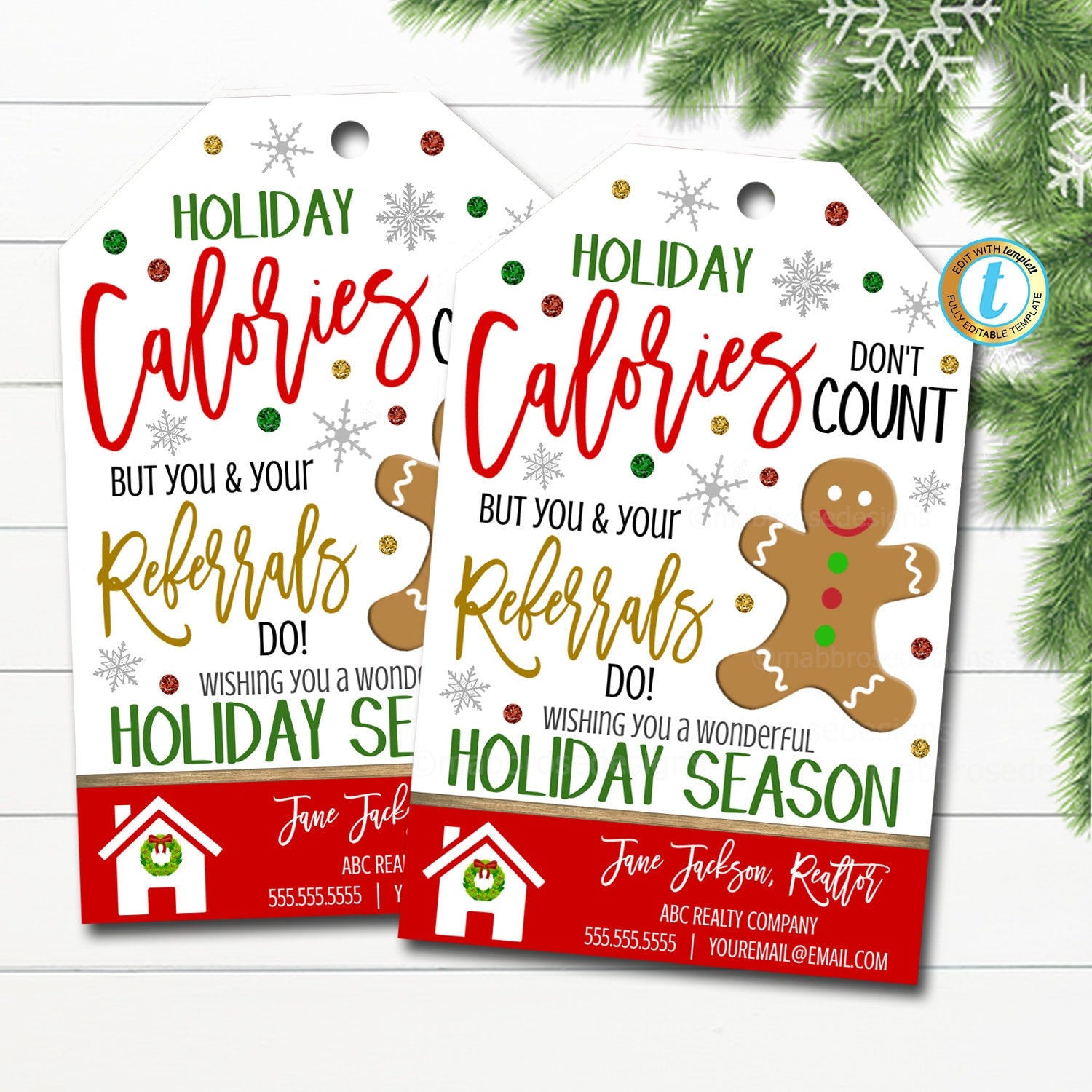 Christmas Realtor Pop By Gift Tags - Templett Shop