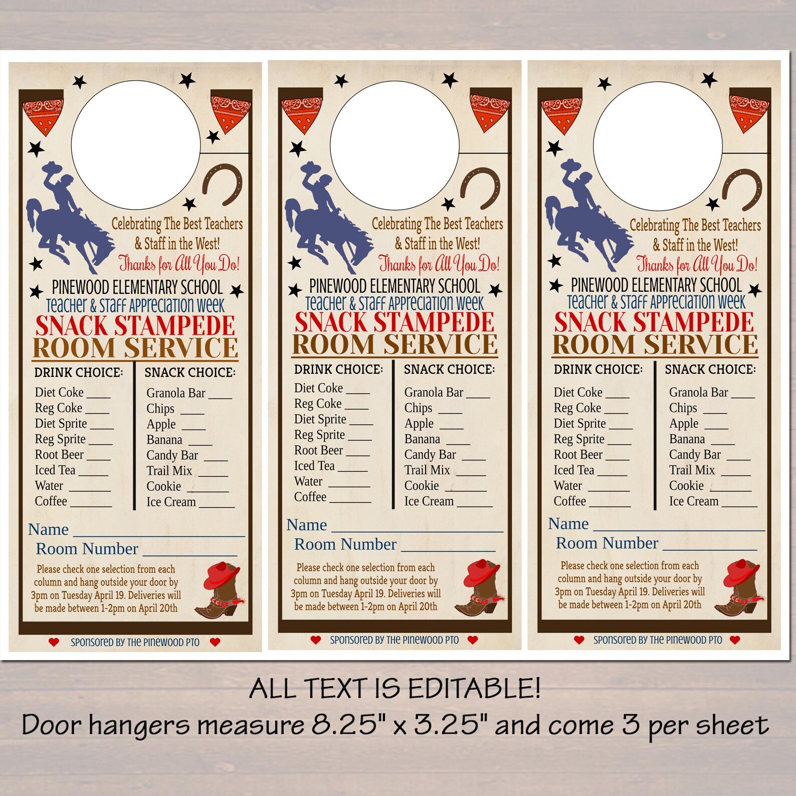 Western Themed Room Service Door Hanger - Templett Shop