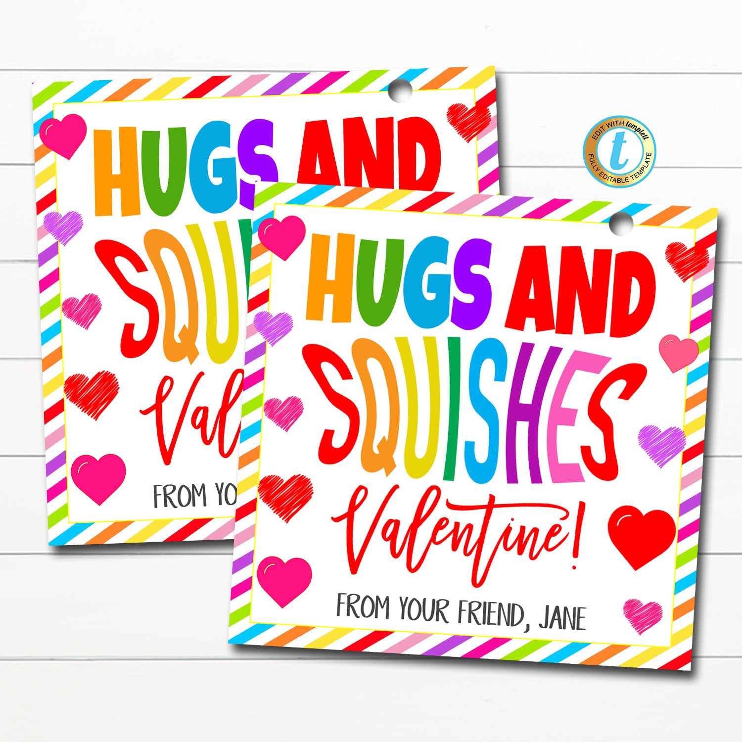 Valentine's Day Squishies Gift Tag - Templett Shop