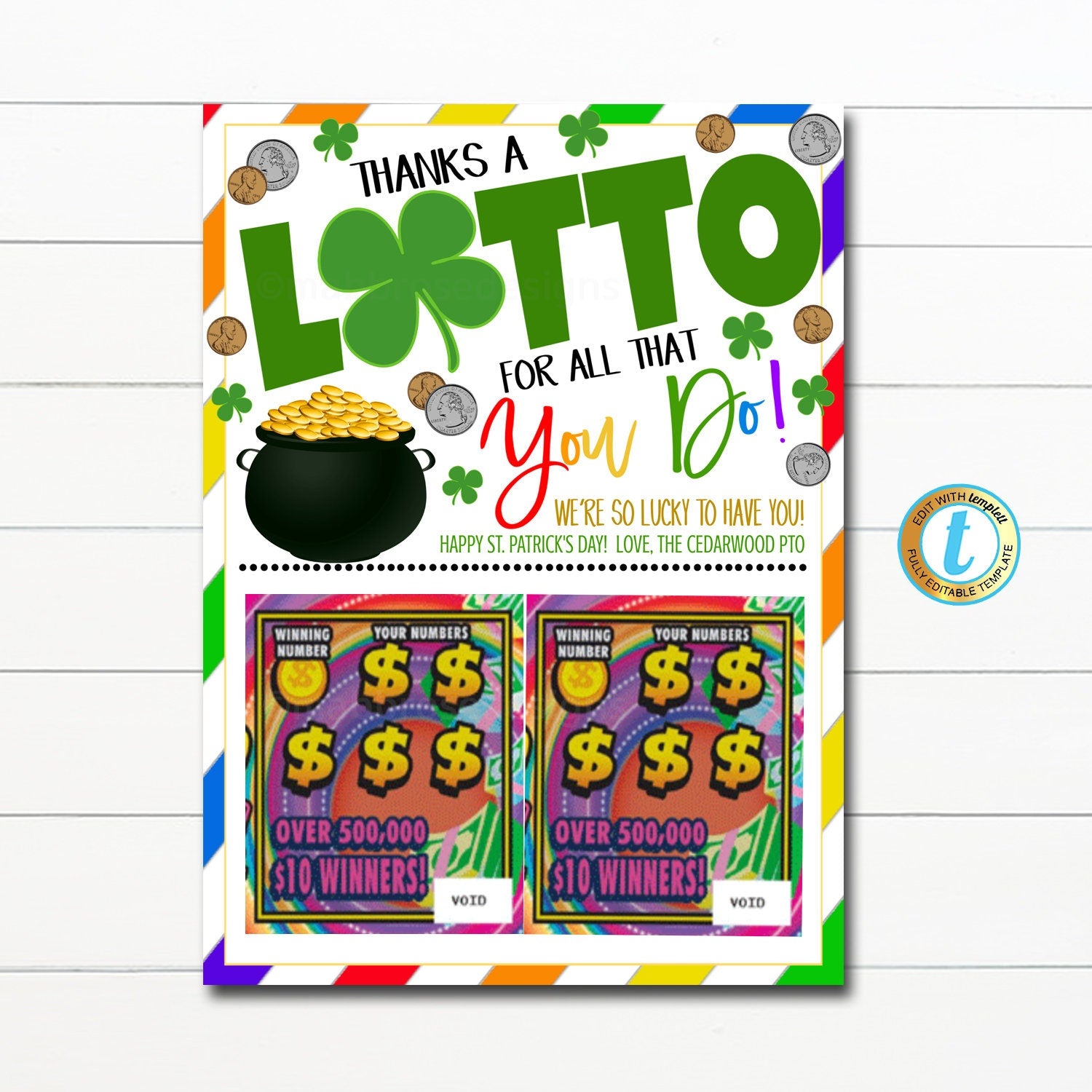 St. Patrick's Day Appreciation Gift Card Holder - Templett Shop