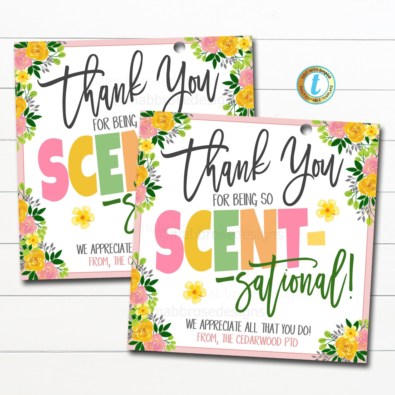 Appreciation Flower Gift Tag - Templett Shop
