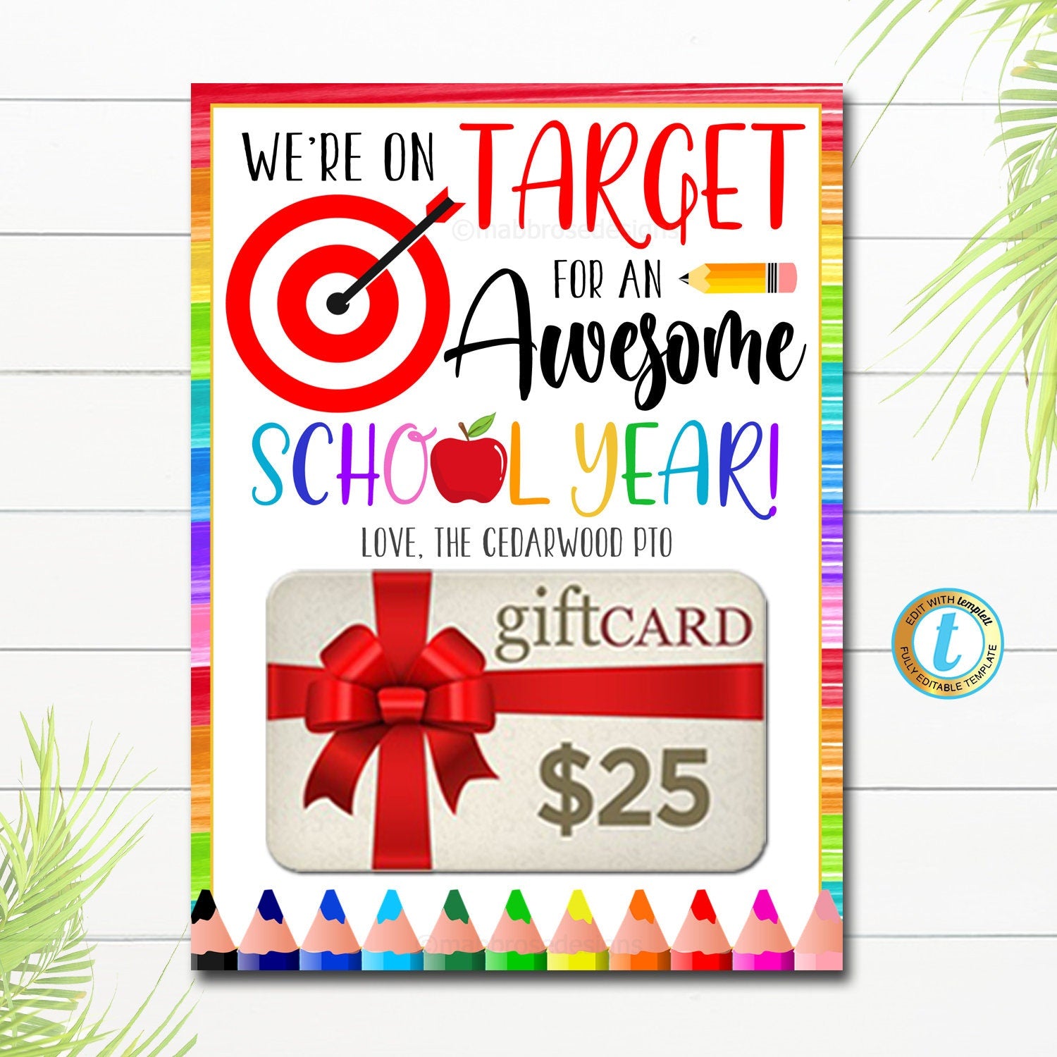 Back to School Gift Card Holder - Templett Shop