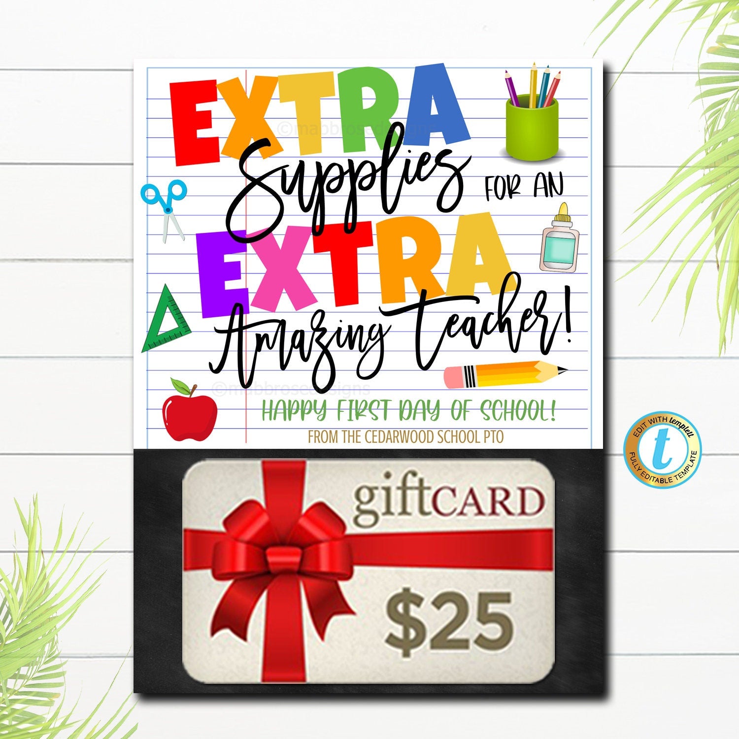 Back To School Gift Card Holder - Templett Shop