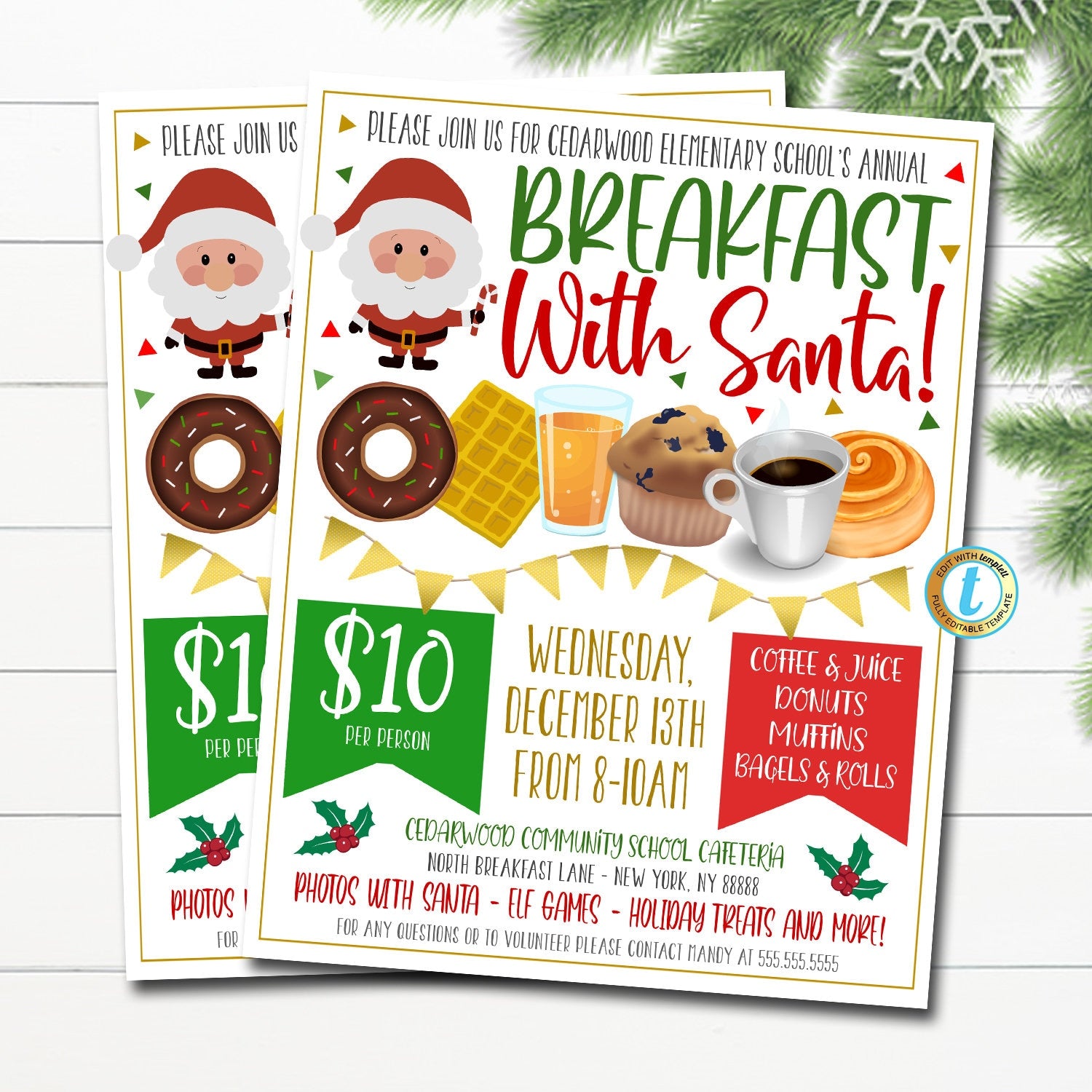 Breakfast with Santa flyer - Templett Shop
