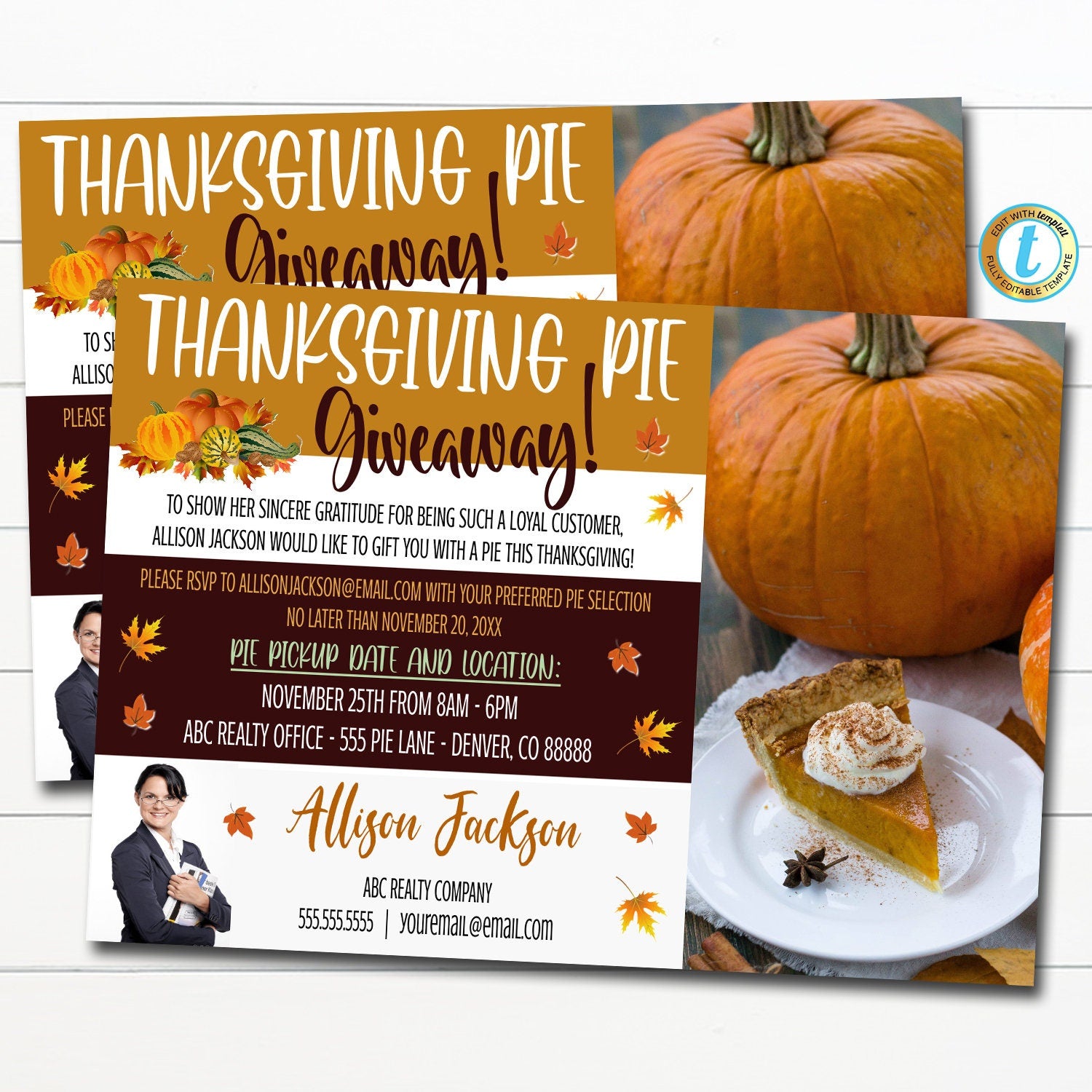 Fall Real Estate Postcard, Real Estate Giveaway - Templett Shop