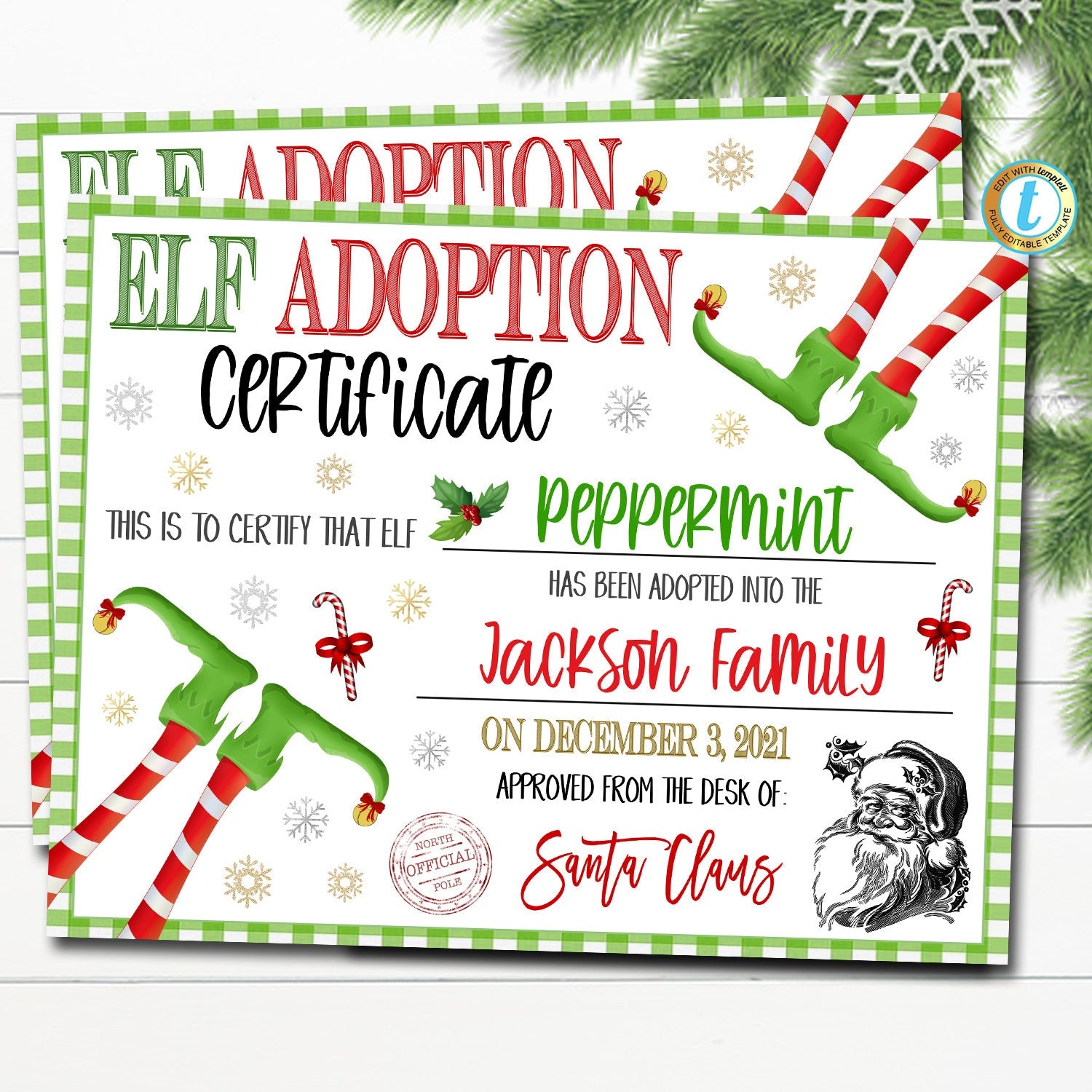 Elf Adoption Certificate - Templett Shop