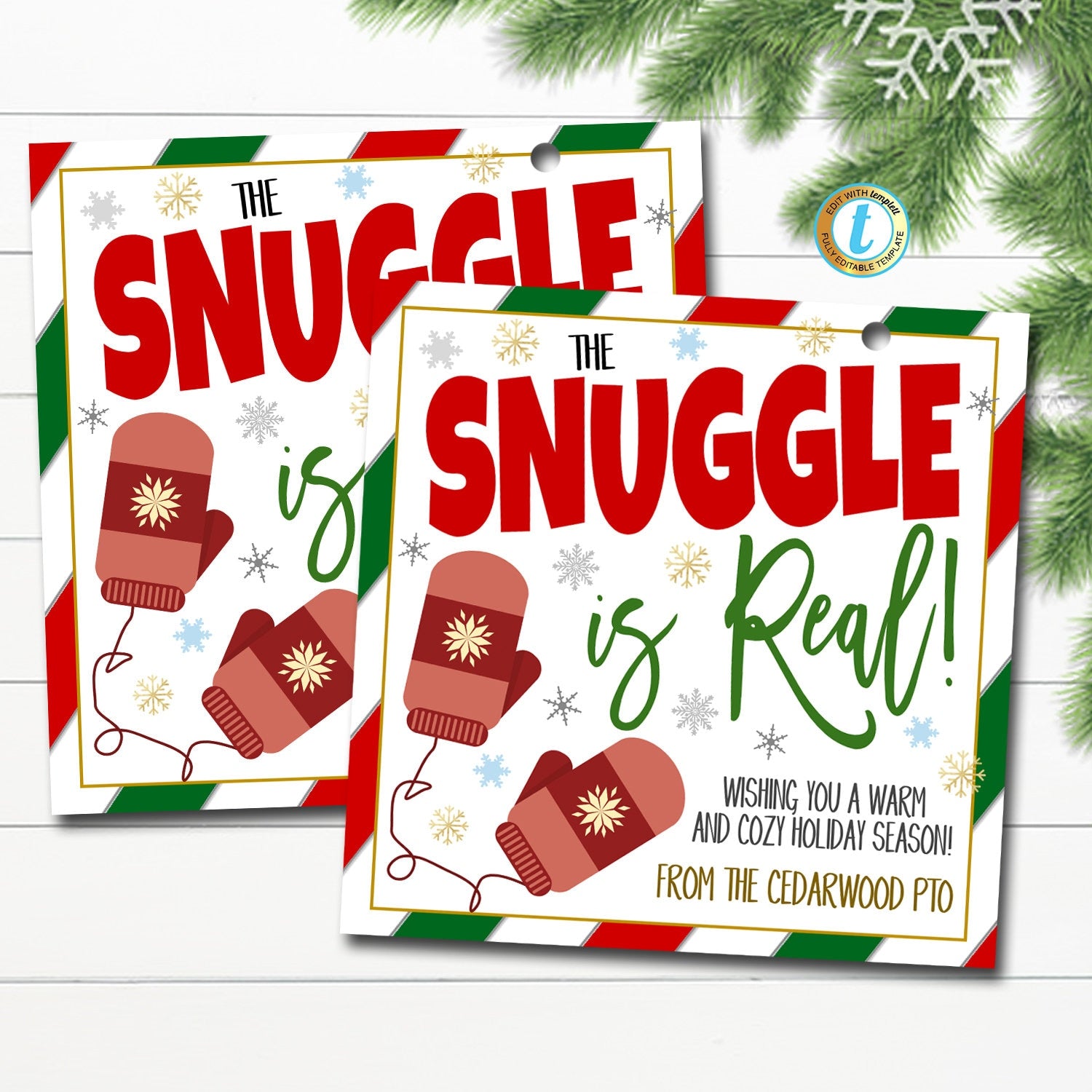 Christmas Gift Tags | The Snuggle is Real - Templett Shop