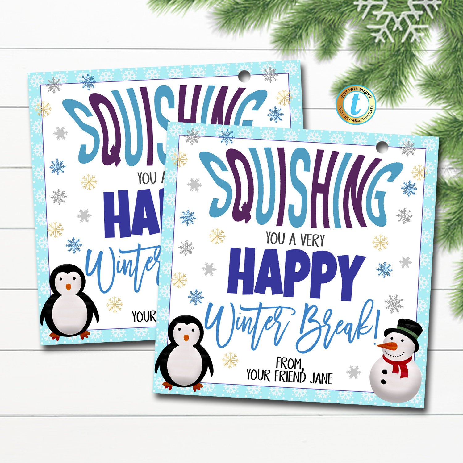Holiday Squishies Gift Tag - Templett Shop