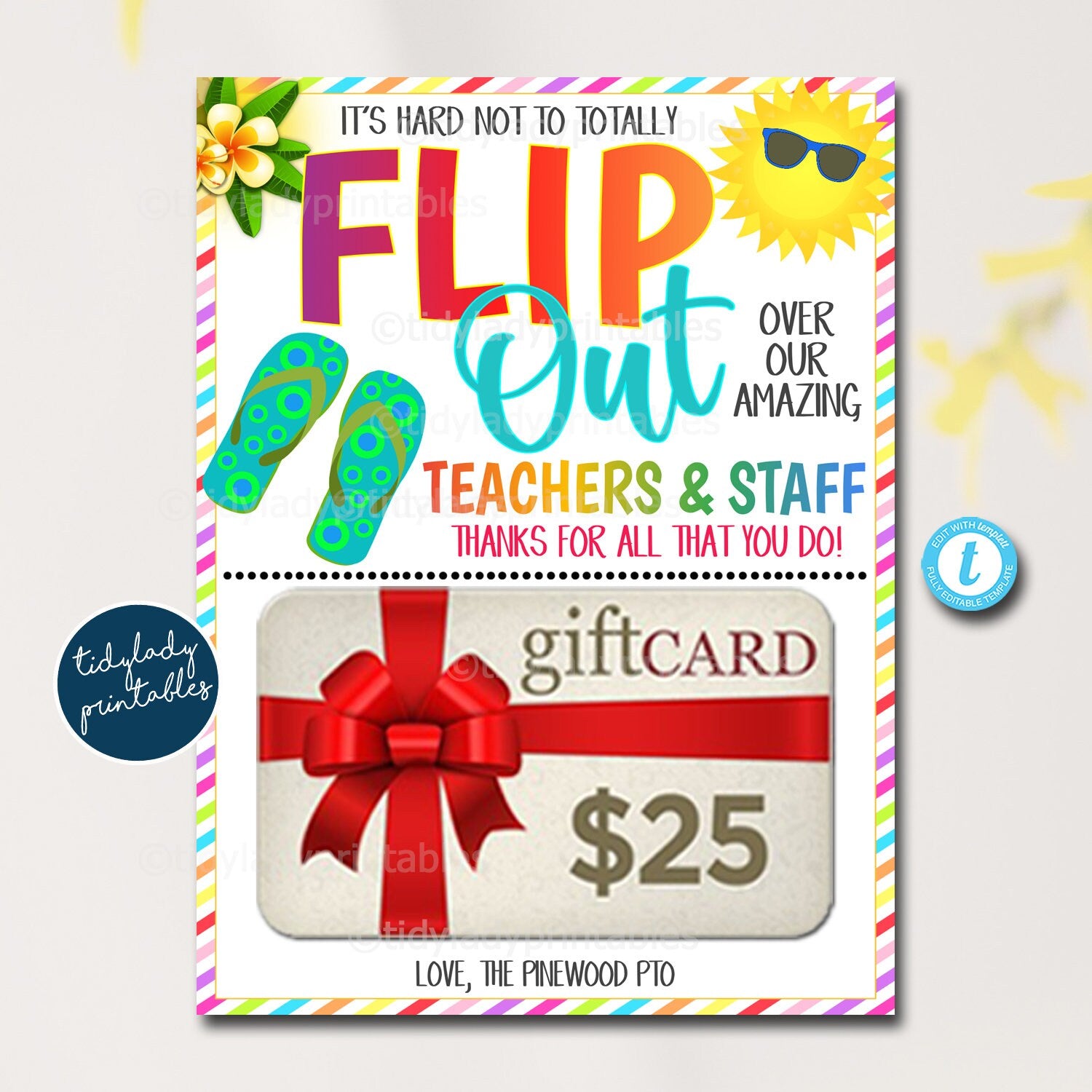 School's Out Summer is Here Teacher Thank You Gift Card Holder ...