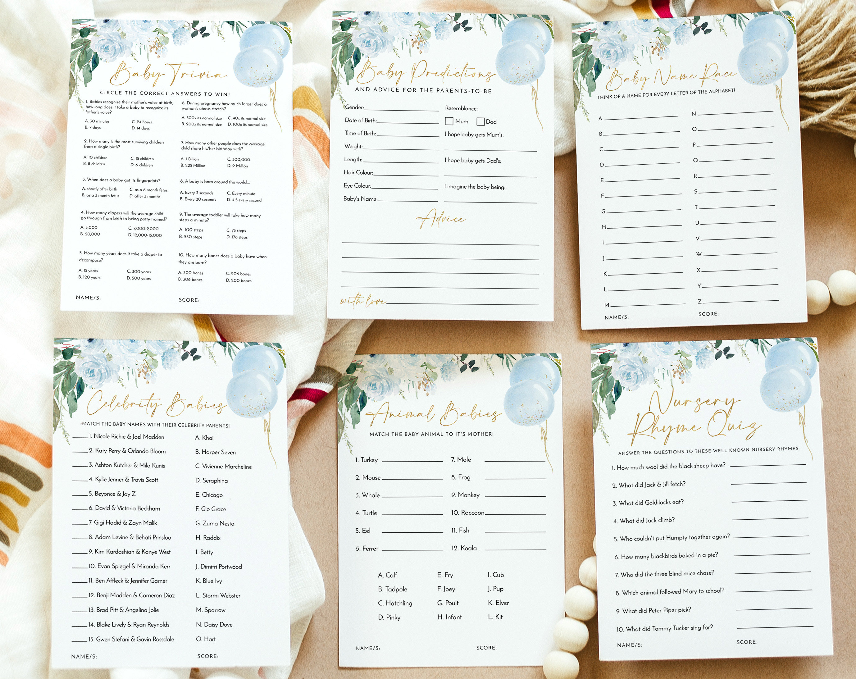 Baby Shower Games Boy, Baby Shower Editable Games, Printable Games ...