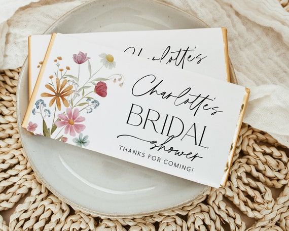 Wildflower Chocolate Wrapper Template, Printable Candy Bar Wrapper ...