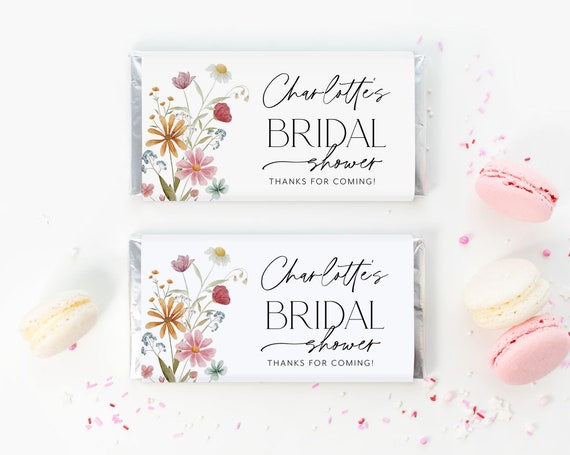Wildflower Chocolate Wrapper Template, Printable Candy Bar Wrapper ...