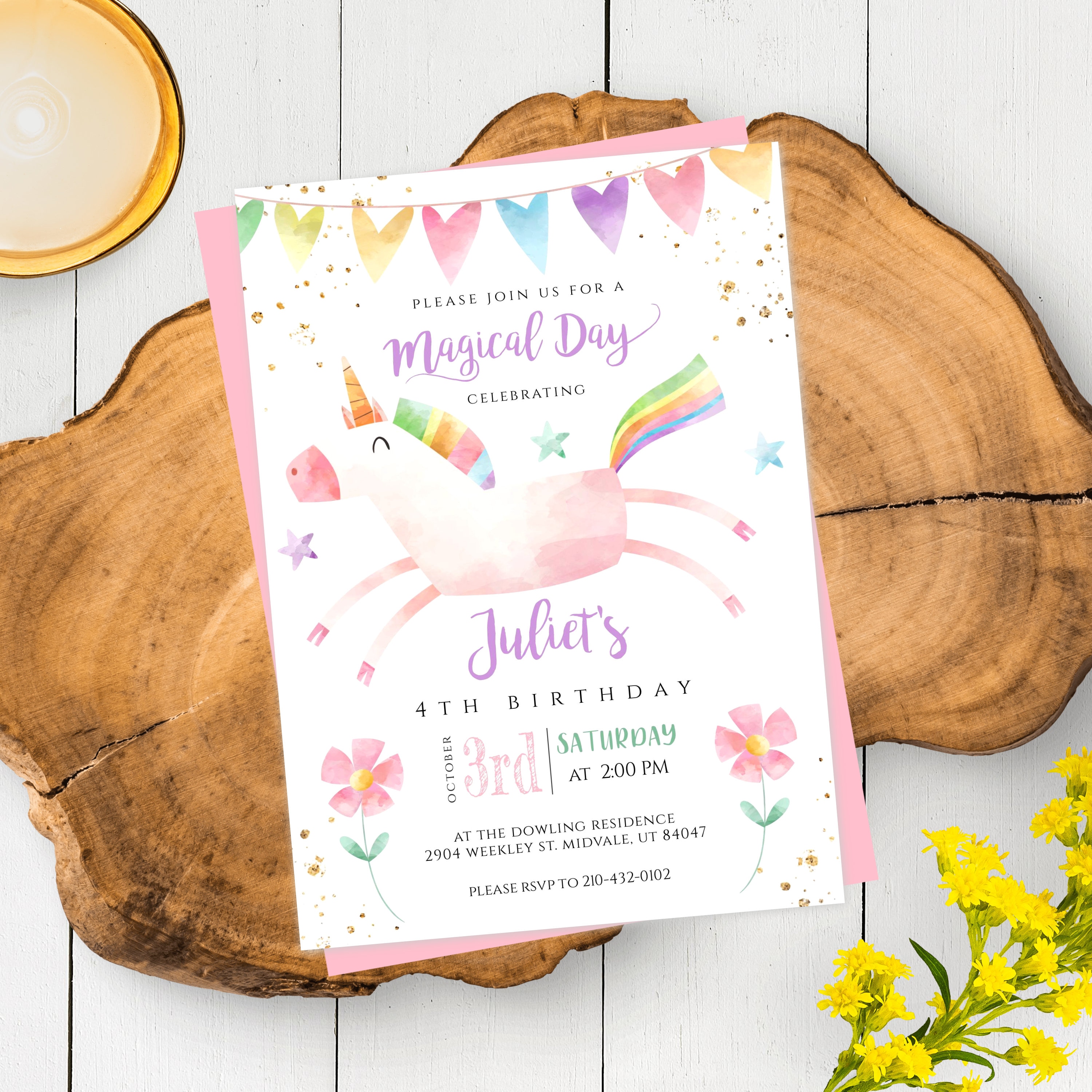Unicorn Invitation Template, Unicorn Birthday, Unicorn Party Invite ...