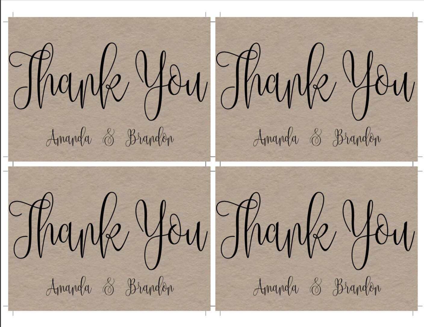 Rustic Thank You Card Template, Printable Thank You Card, Editable ...