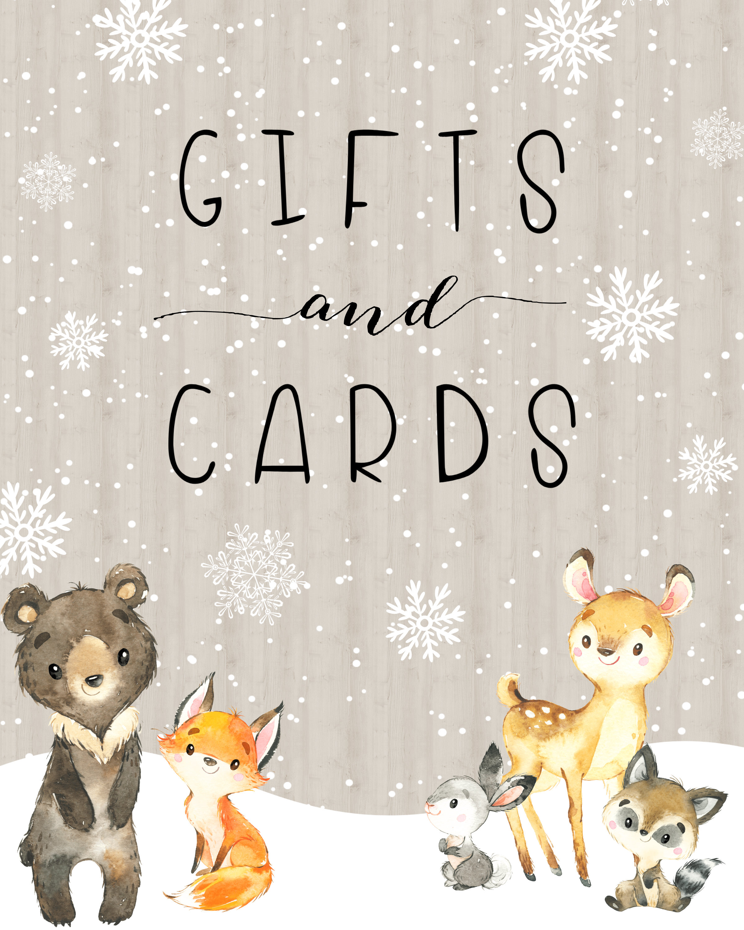 Baby It's Cold Outside Woodland Animal Gifts and Cards Sign Template ...