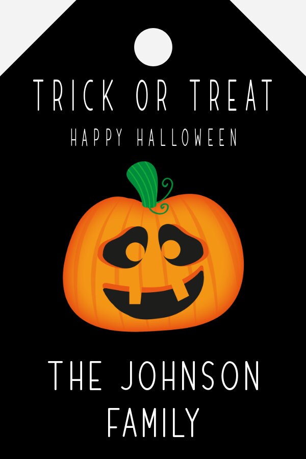 Halloween Gift Tag Template Set, Printable Trunk or Treat Tag ...