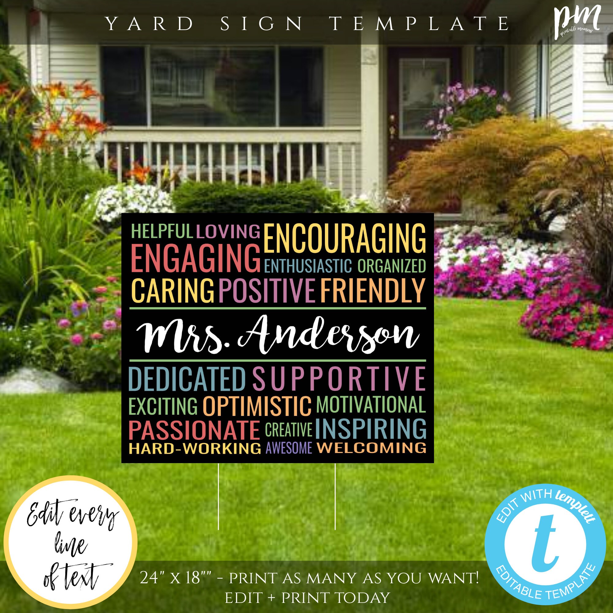 Teacher Appreciation Yard Sign Template, Teacher Appreciation Week ...