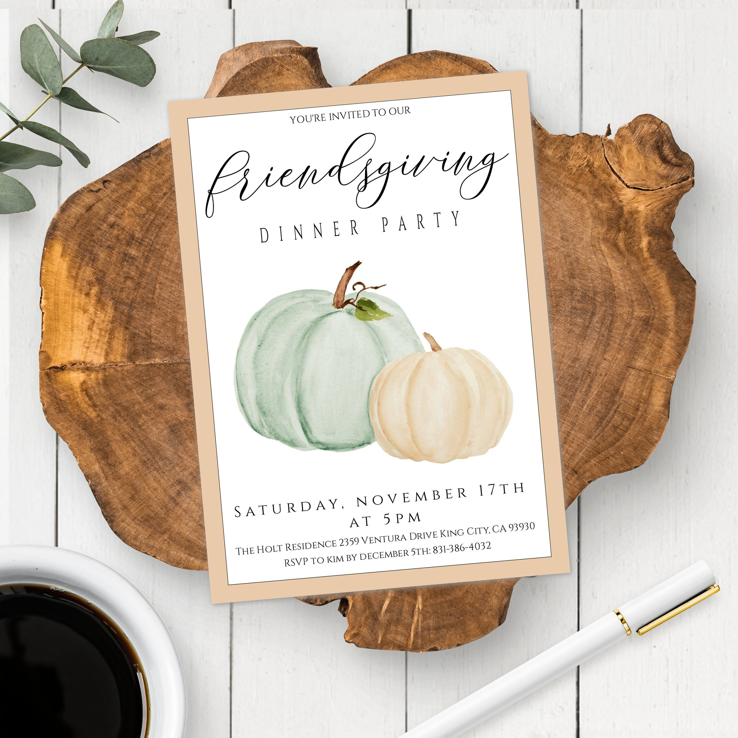 Friendsgiving Invitation Template, Thanksgiving Invitation Instant ...