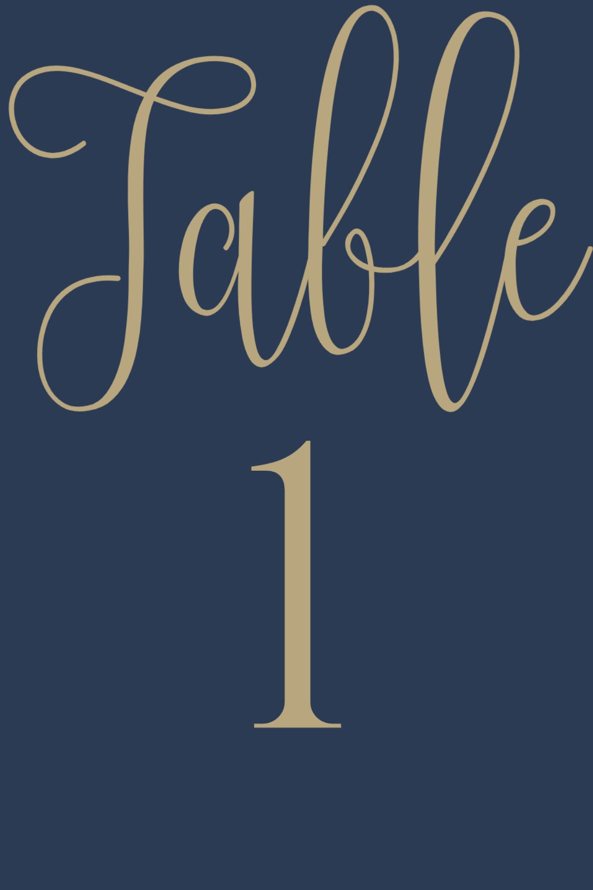 Blue and Gold Table Number Template, Wedding Printable, Navy and Gold ...