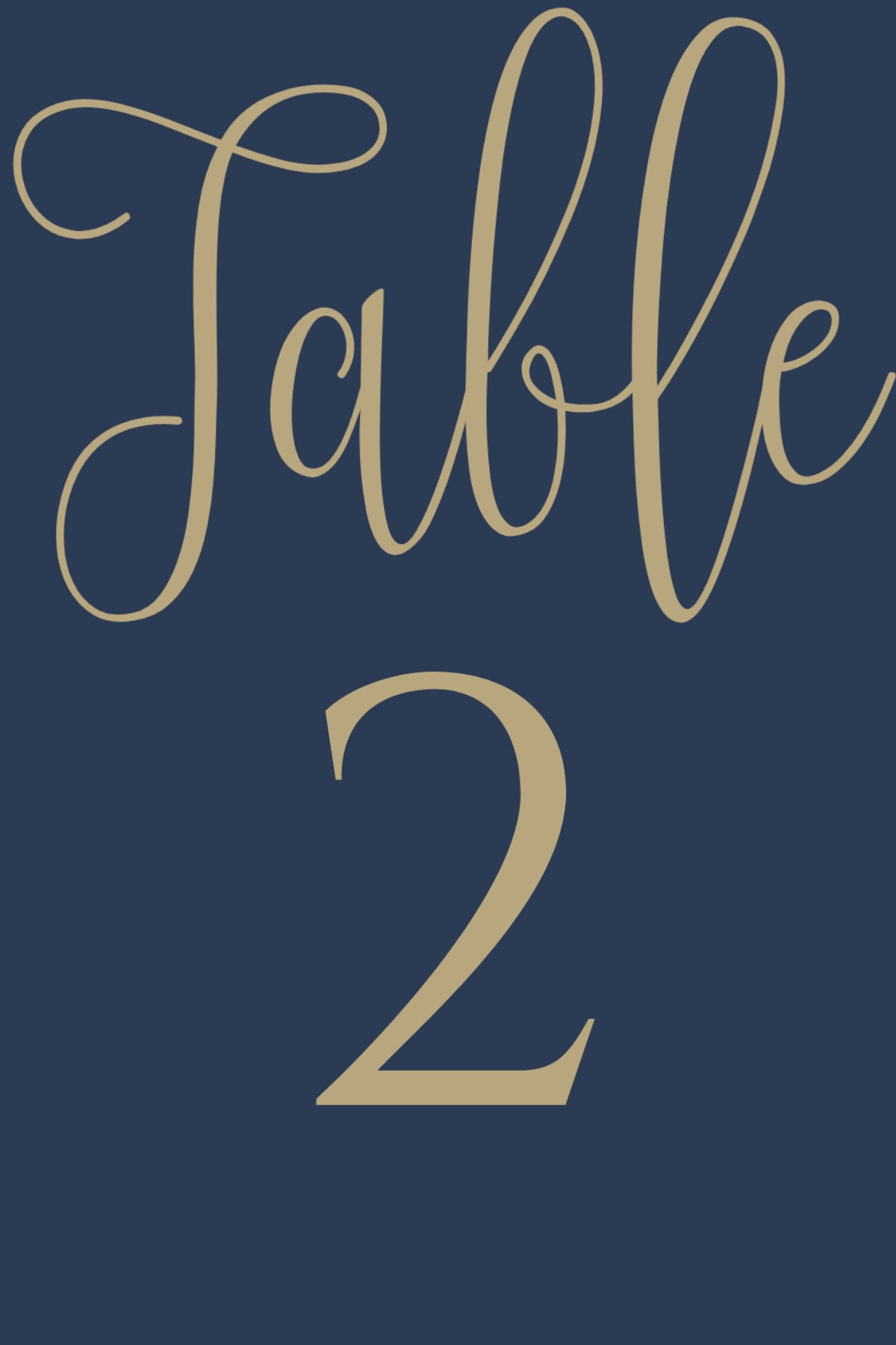 Blue and Gold Table Number Template, Wedding Printable, Navy and Gold ...