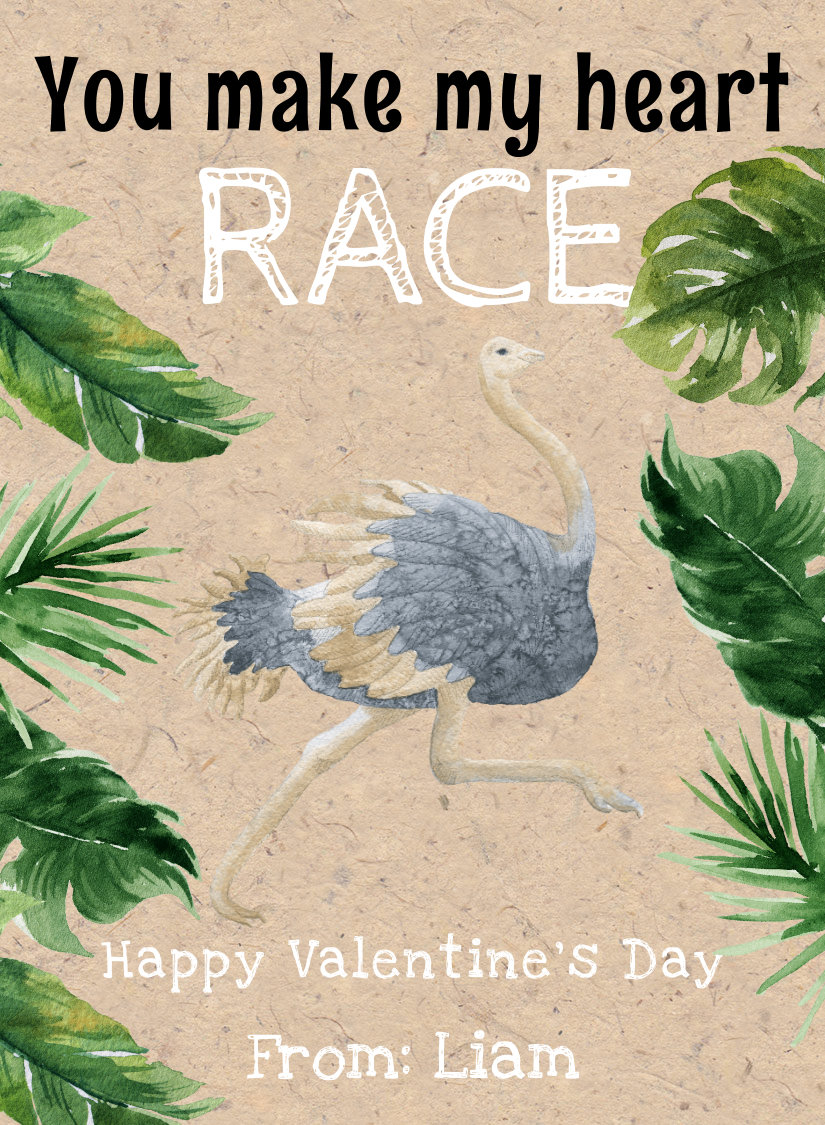 Safari Valentines Day Card Template, Safari Valentines Cards for Kids ...