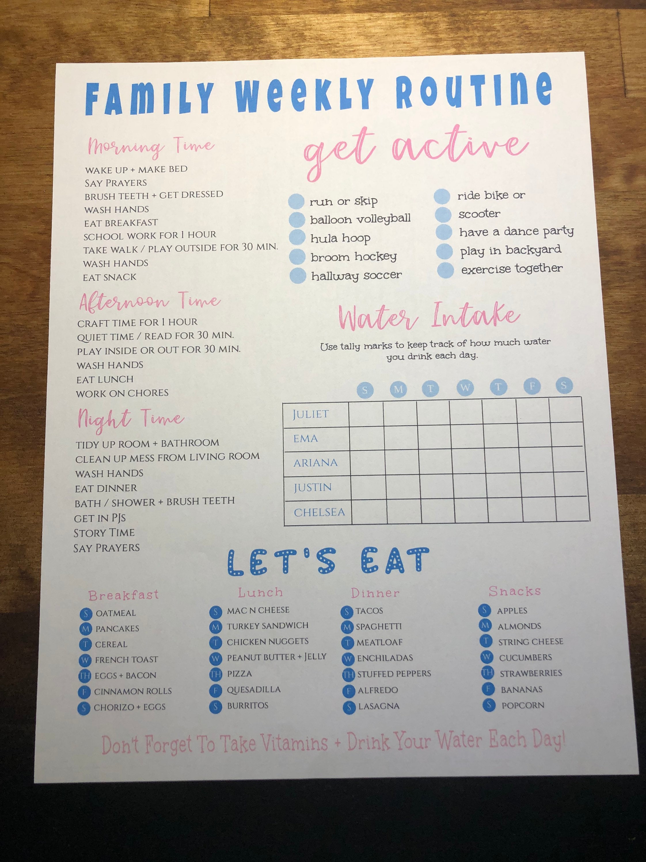Family Weekly Routine Template, Editable Weekly Planner Printable Daily ...