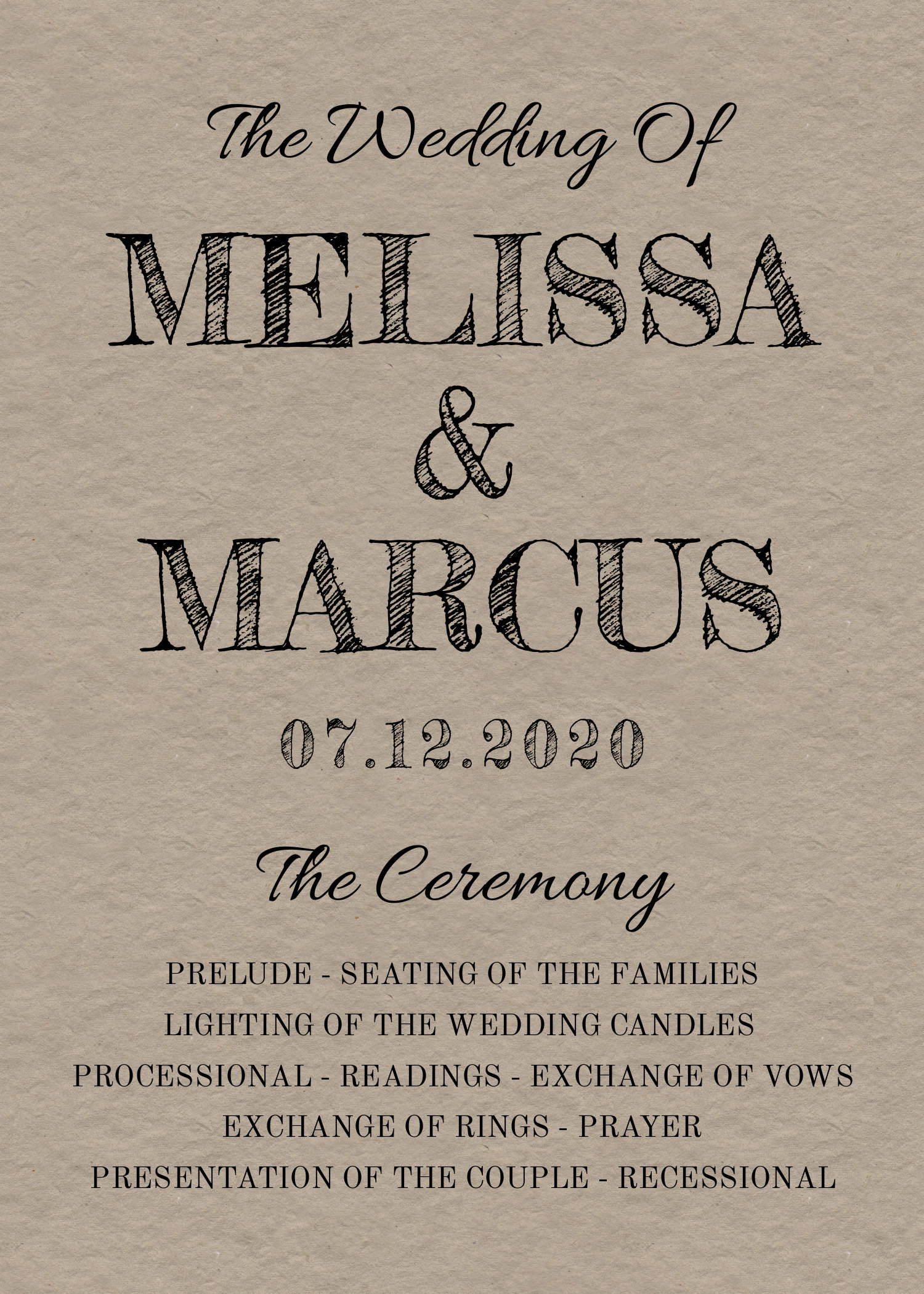 Rustic Wedding Program Template, Instant Download, Ceremony Program ...