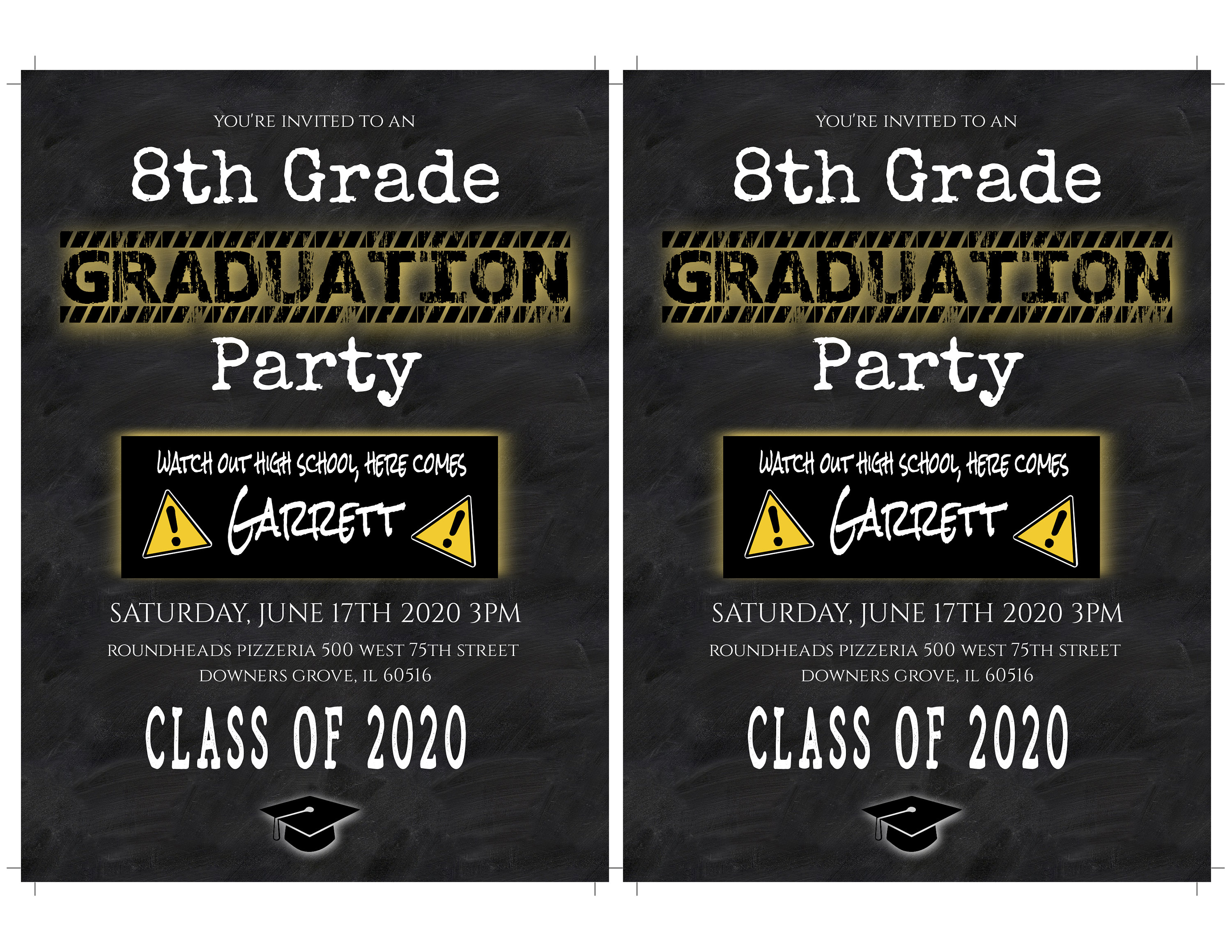 Graduation Invitation Template, 8th Grade Graduation Invite, Graduation ...