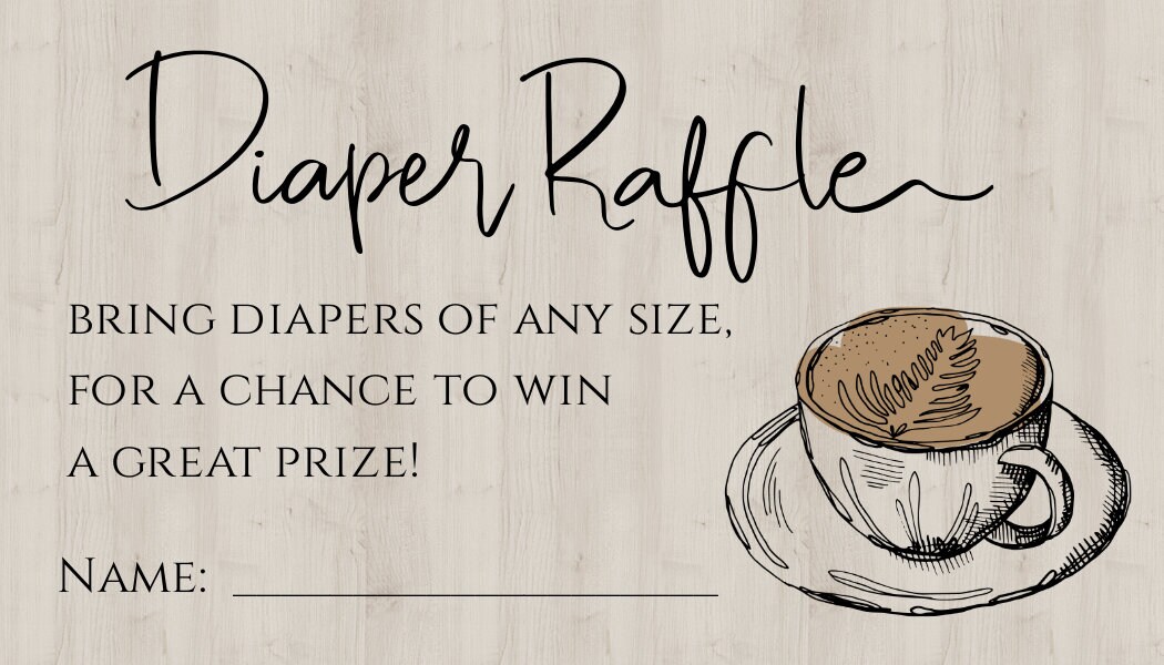 Baby is Brewing Diaper Raffle Sign Template, Coffee Baby Shower Sign ...