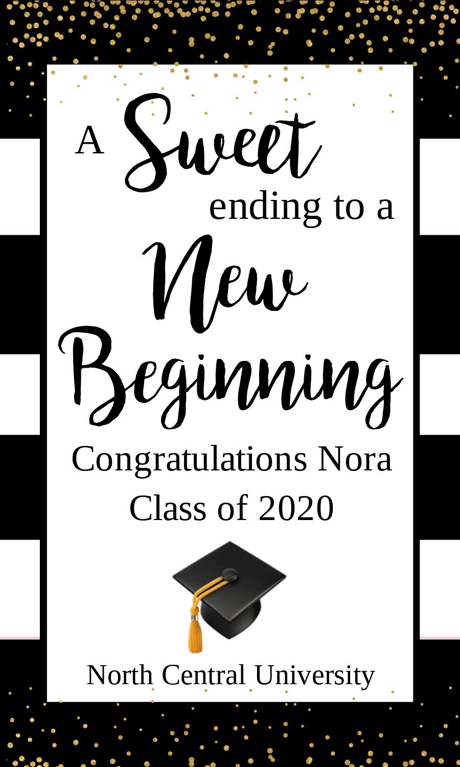 A Sweet Ending to a New Beginning Card Template, Graduation Party Card ...
