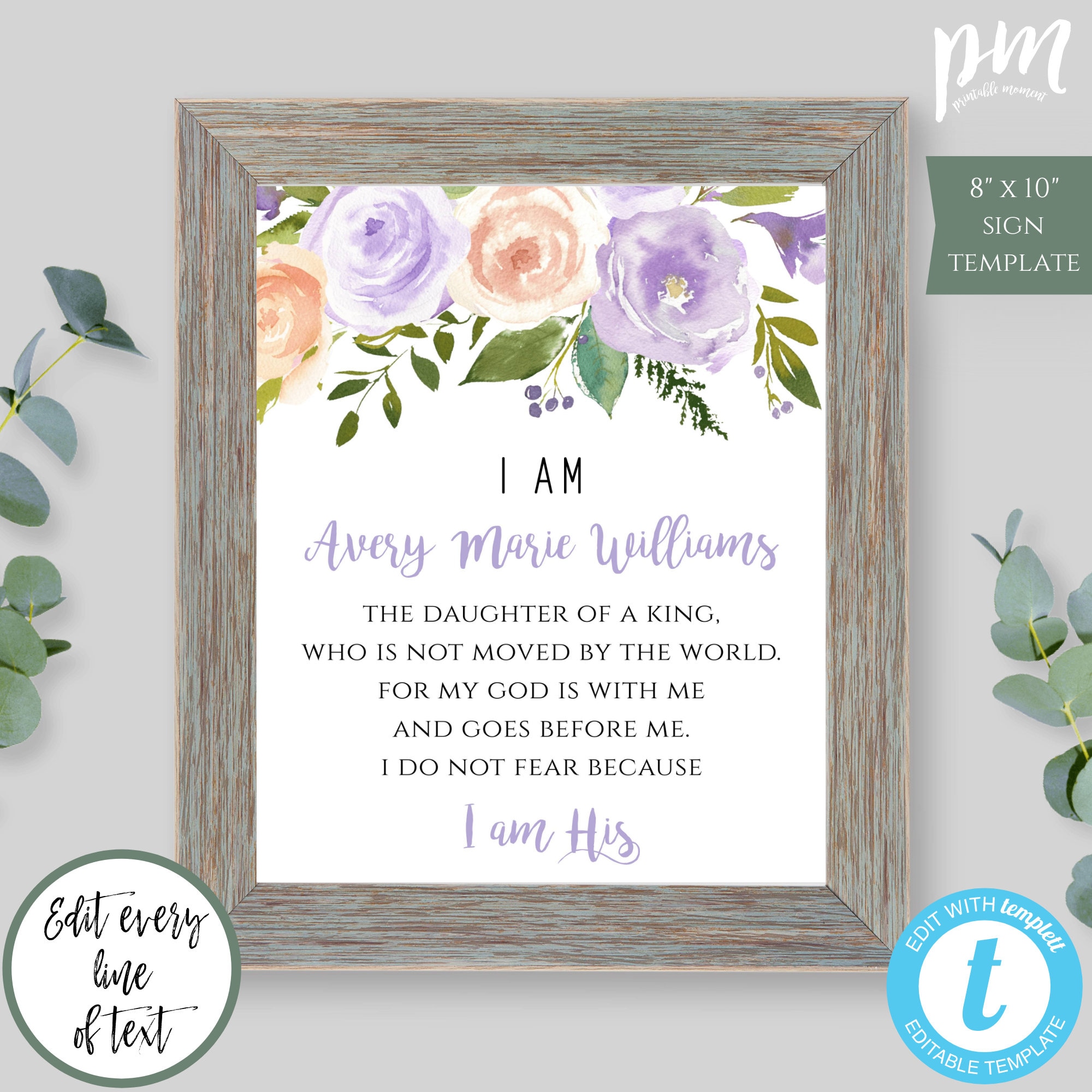 I Am a Daughter of the King Print I Am a Child of God Daughter of God I ...