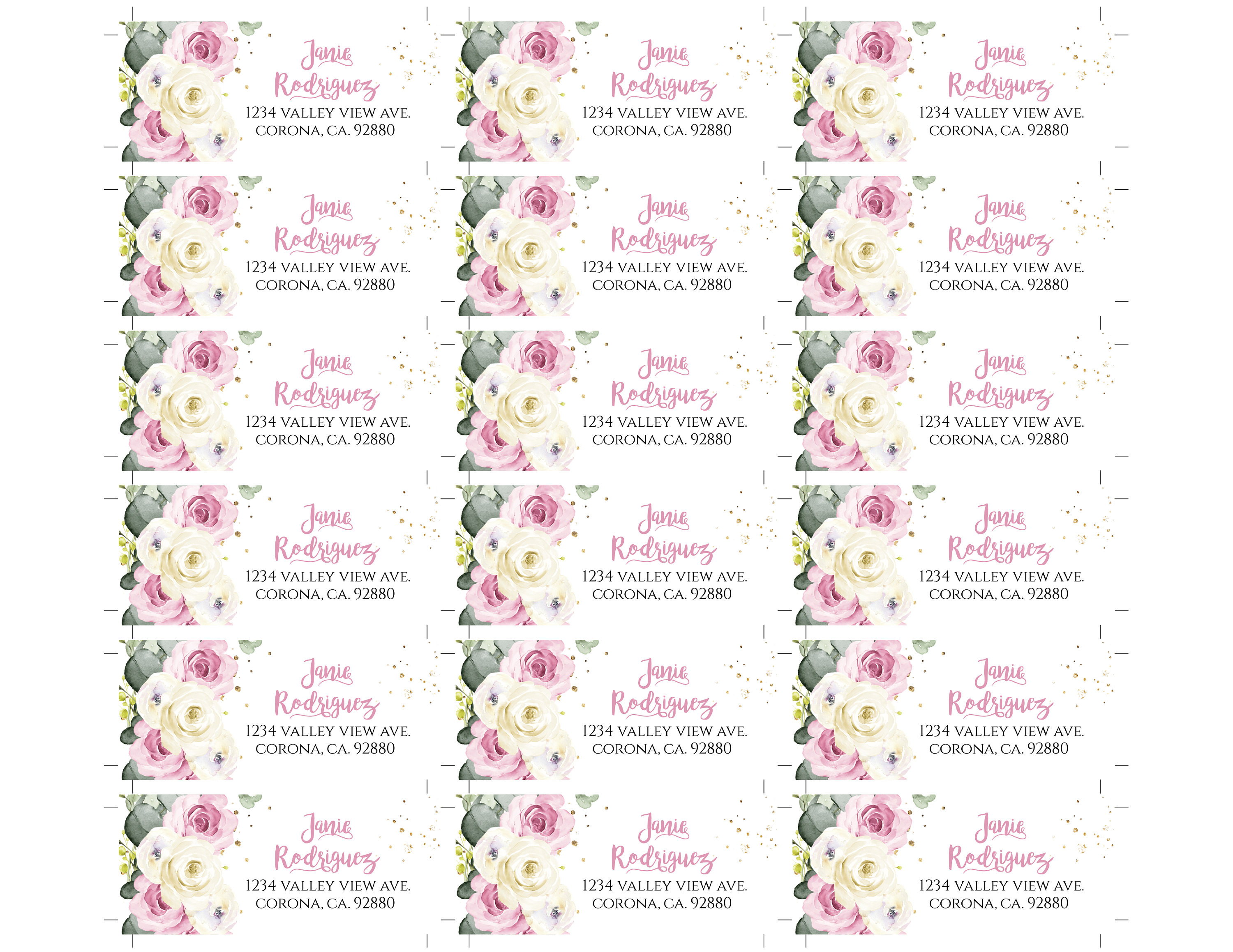 Pink Floral Address Label Template, A Baby is Brewing Return Address ...