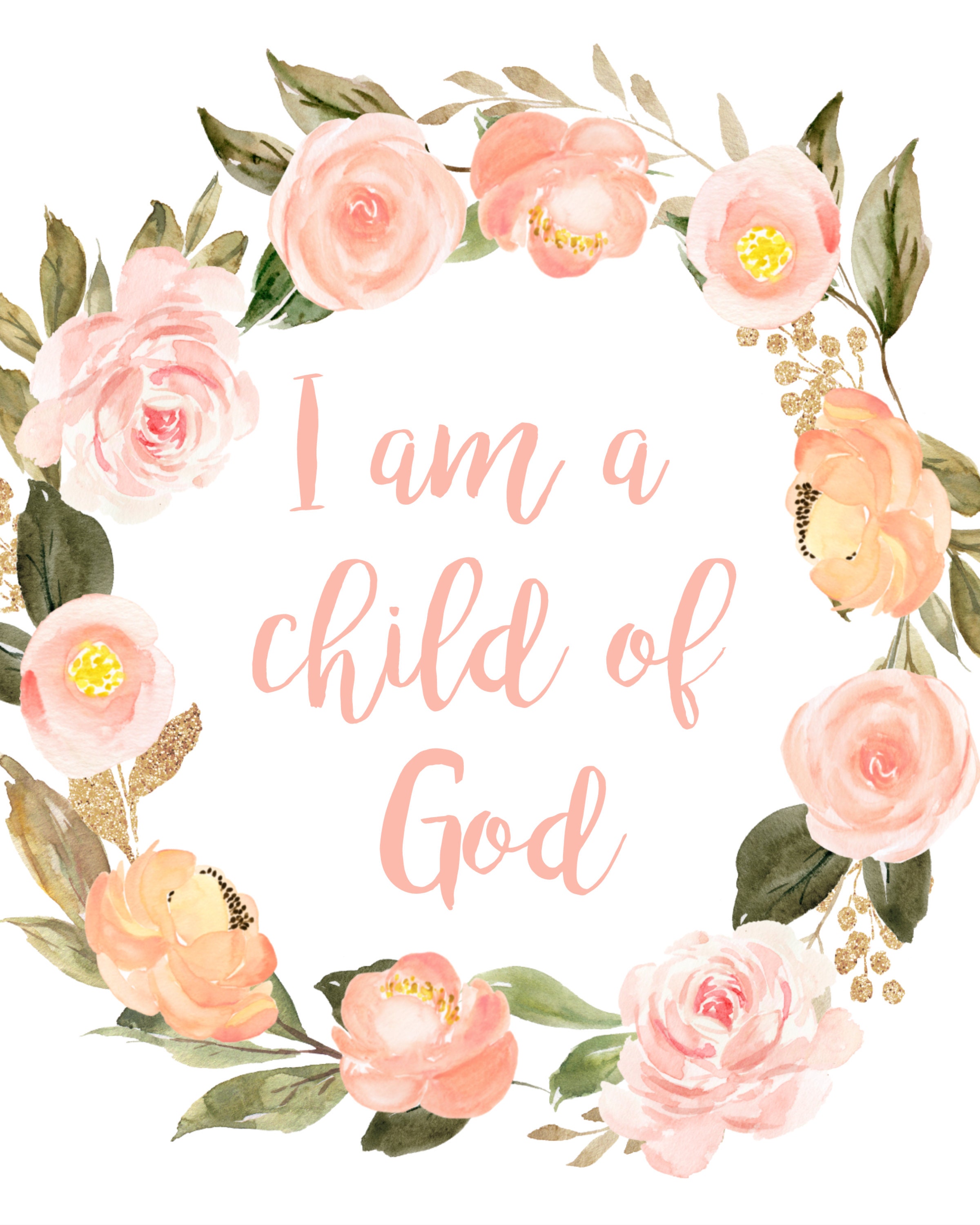 I am a Child of God Sign Template for Baptism, 8x10 Printable Baptism ...