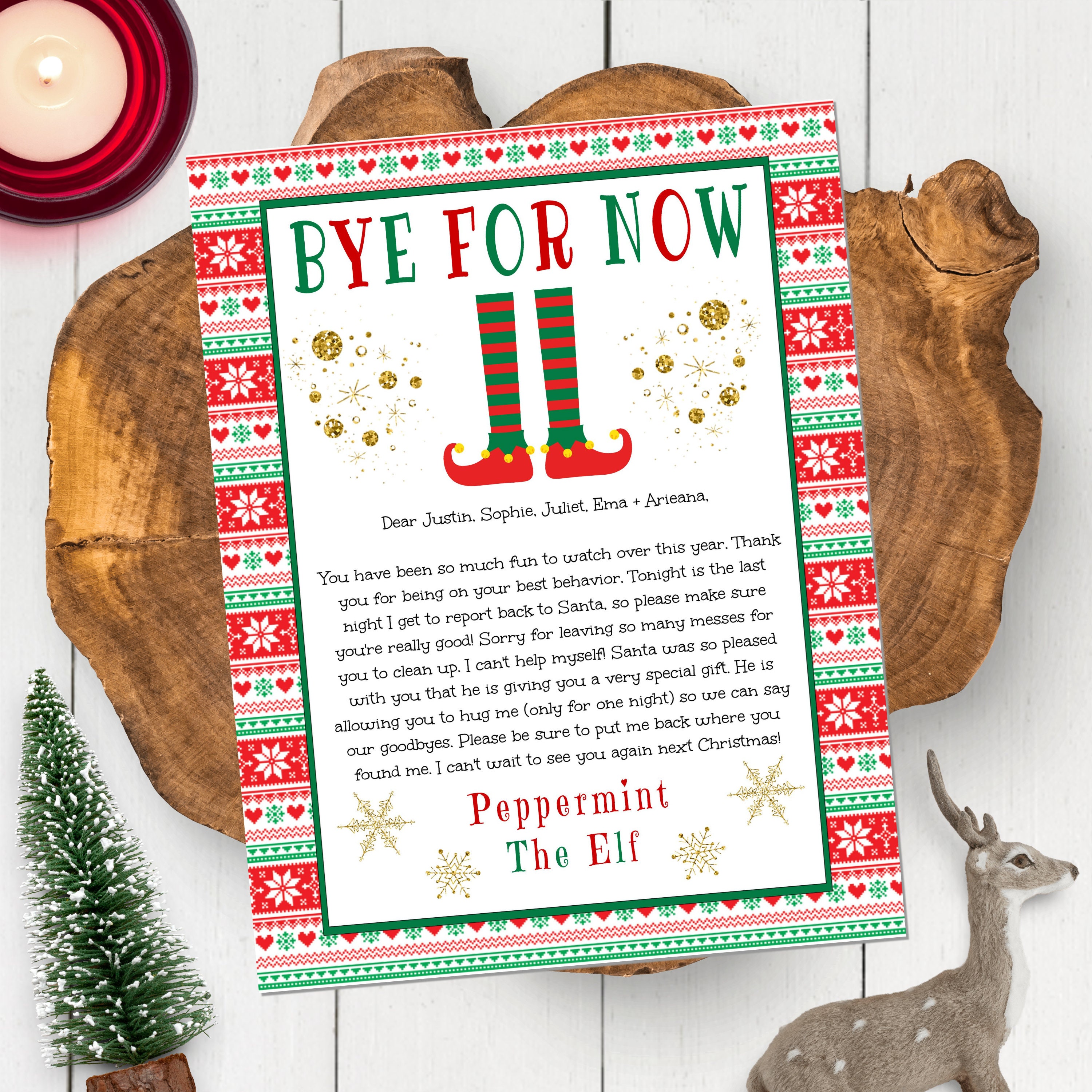 Elf Goodbye Letter Template, Editable Elf Farewell Christmas Letter ...